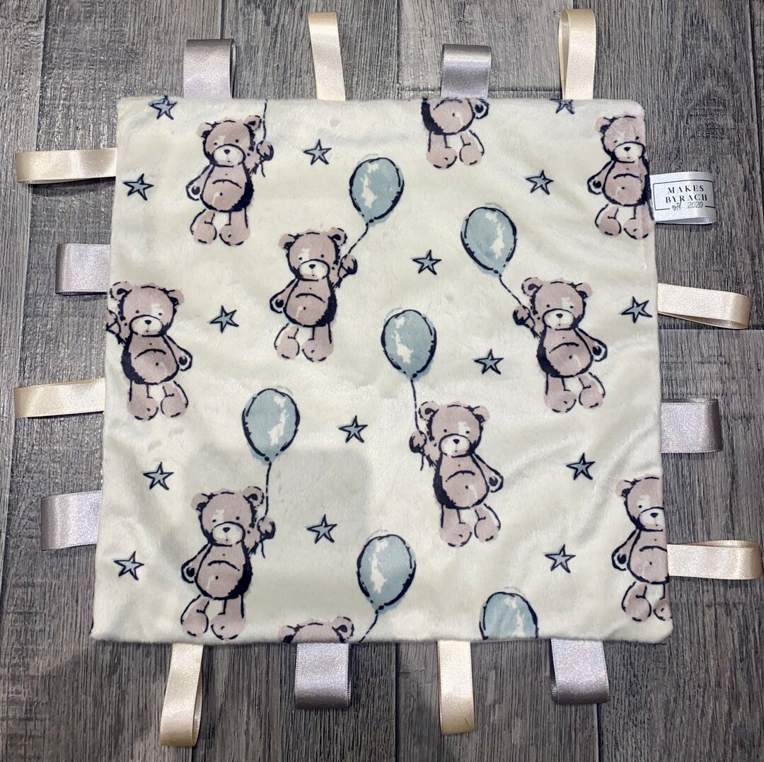 Teddy Bear Comforter With Grey & Cream Tags - Etsy