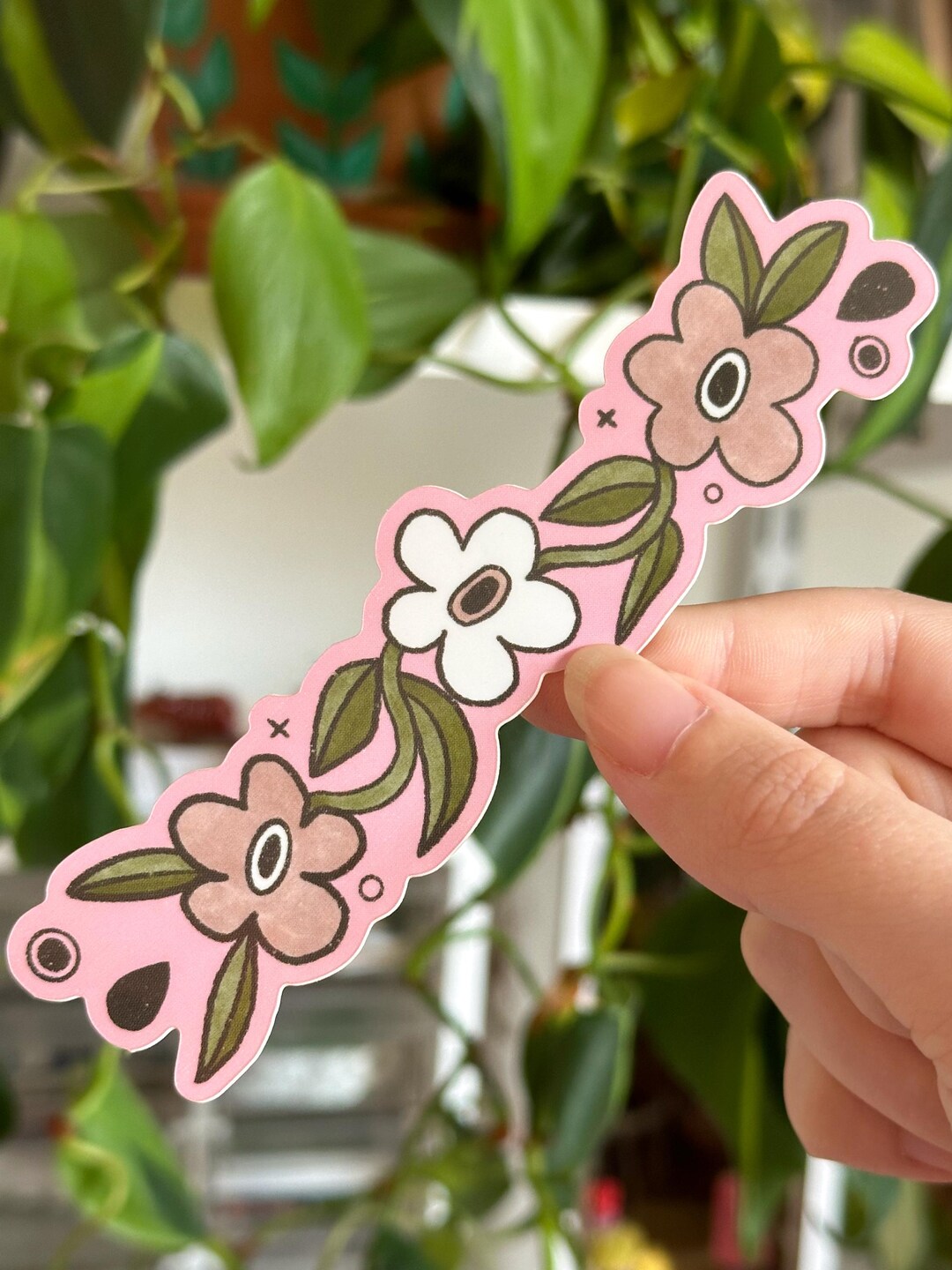 Pink Flowers Gap Filler Sticker Cute Weather-resistant Decal for Water ...