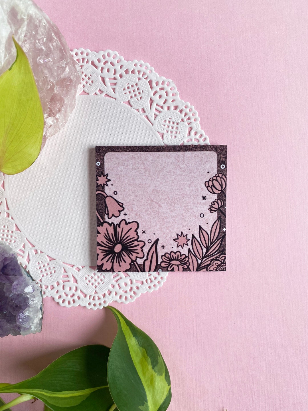 Pink Flower Aesthetic Sticky Notes | Cute Floral Nature Plant ...