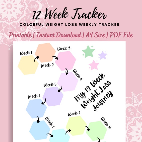Motivational Chart A4 Printable PDF Slimming World Weight Progress Weight Loss Chart Weight 