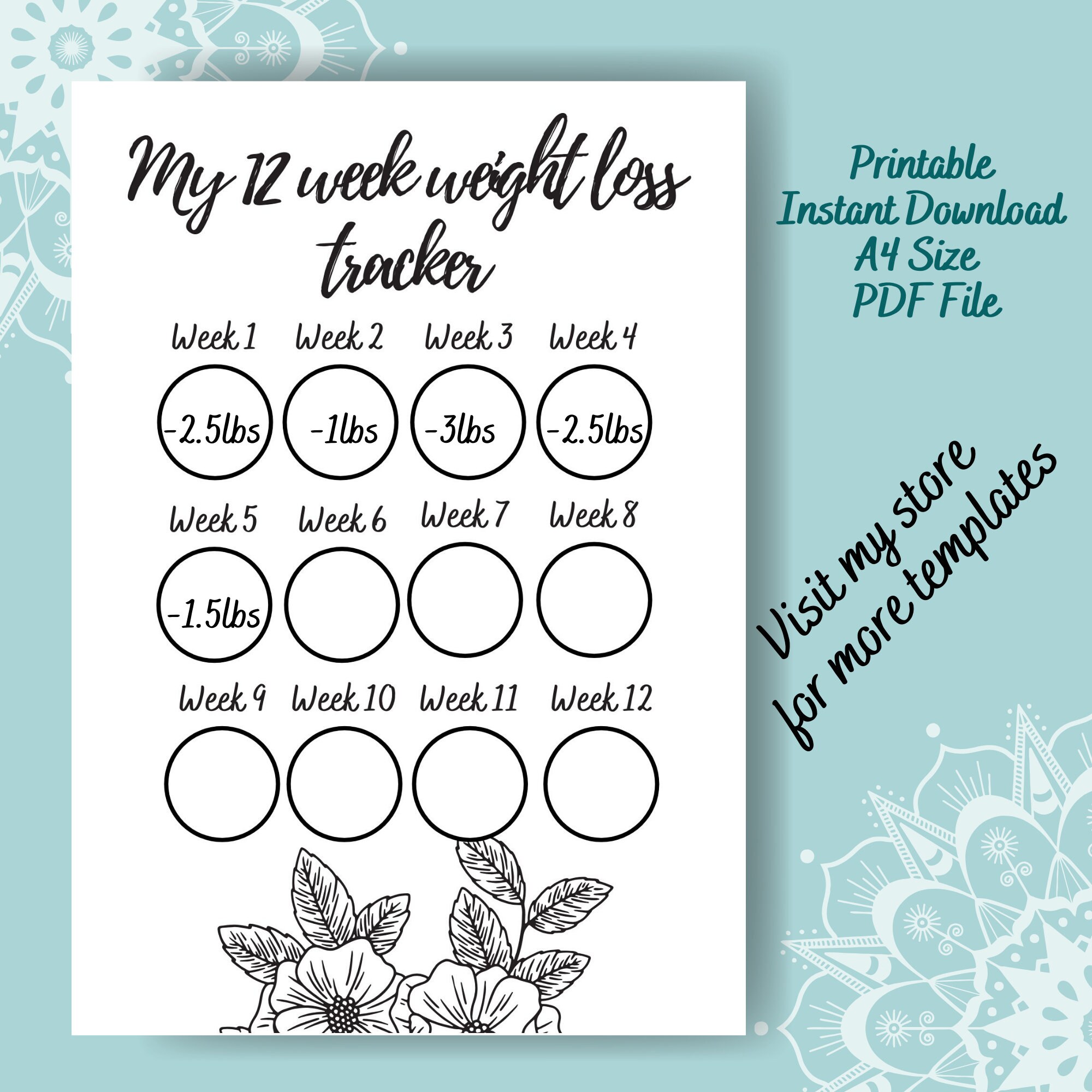 Slimming World and Weight Watchers Tracker A4 PDF Weight Loss Weight ...