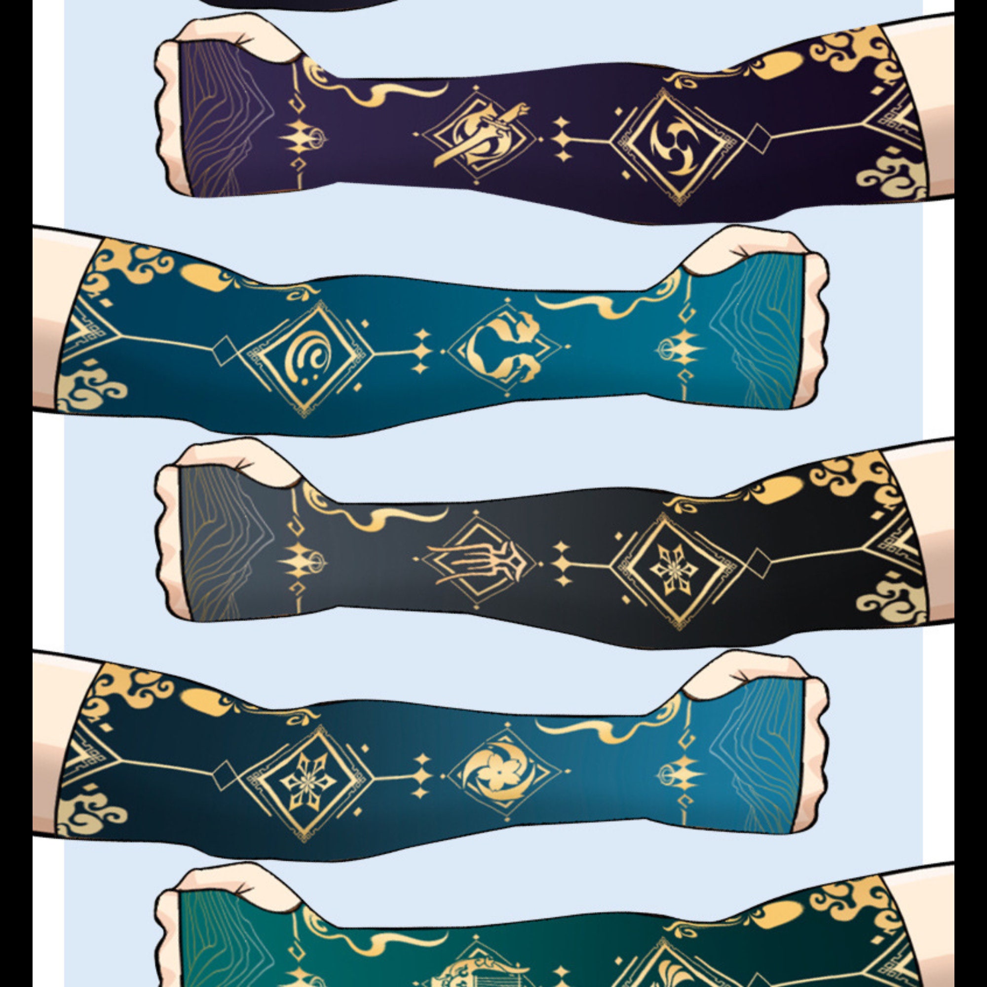 Personalized Genshin Impact All Character Arm Sleeves-ice Silk - Etsy ...