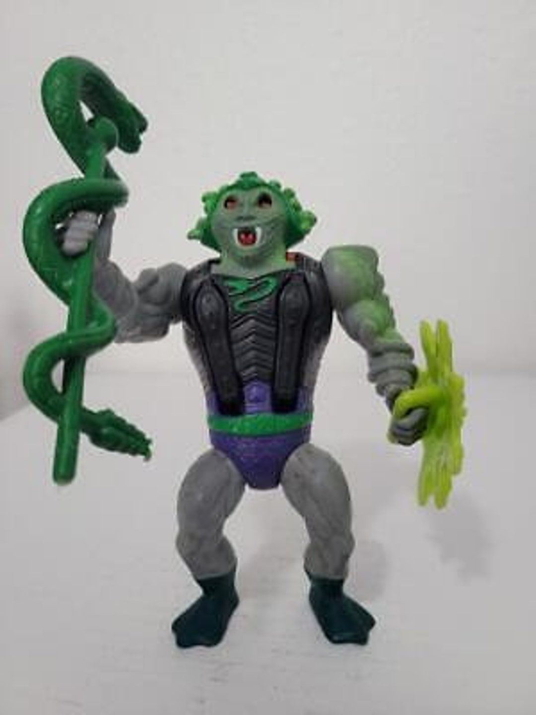 1986 He-man MOTU Snake Face / Staff & Shield Complete Figure Series 6 ...