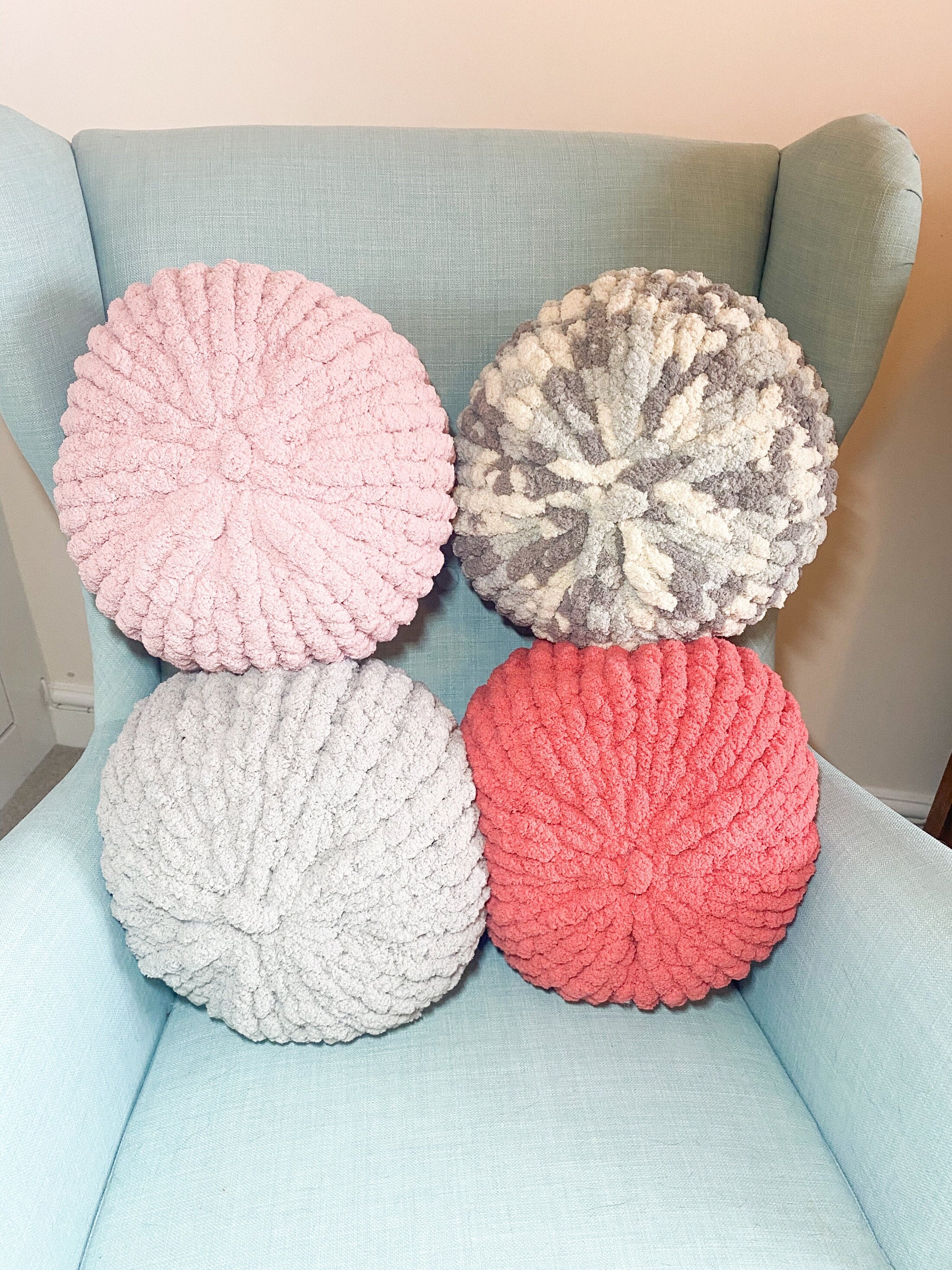 Chunky Knit, Soft Cushions, Pouf, Choice of Four Colours, Delivery ...
