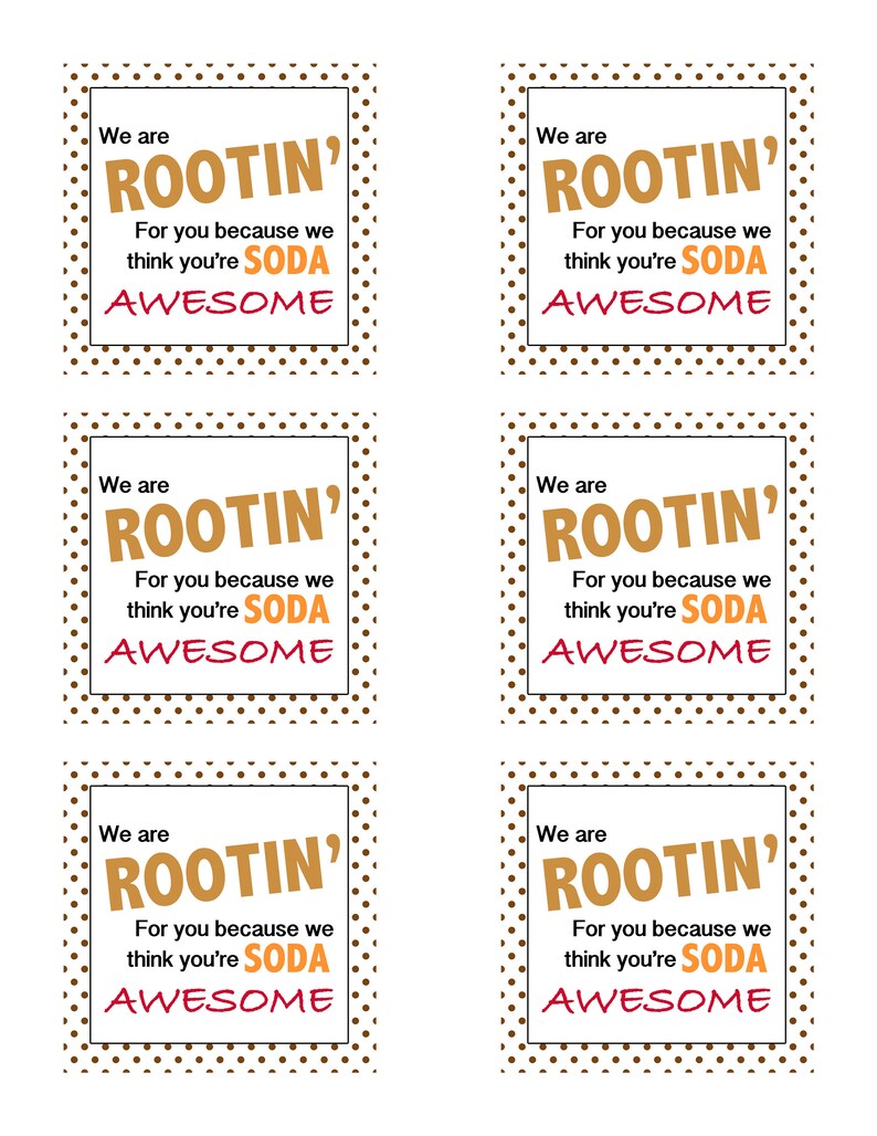 Rootin Your Soda Awesome Gift Tag - Etsy