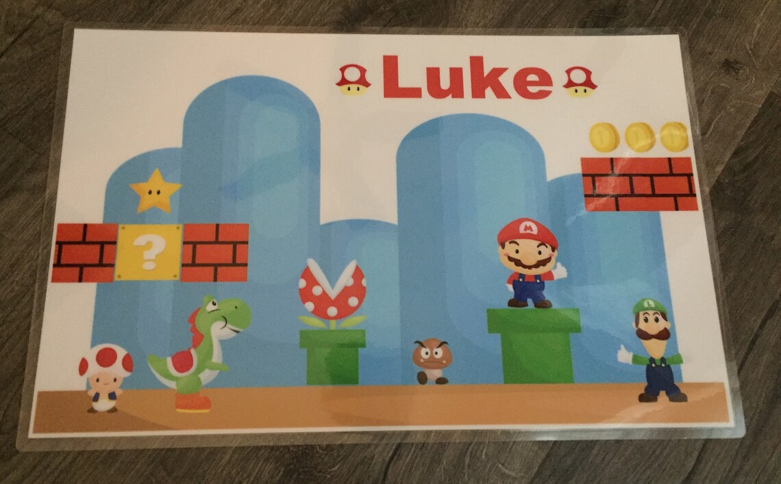 Mario Learn and Play Placemat - Etsy