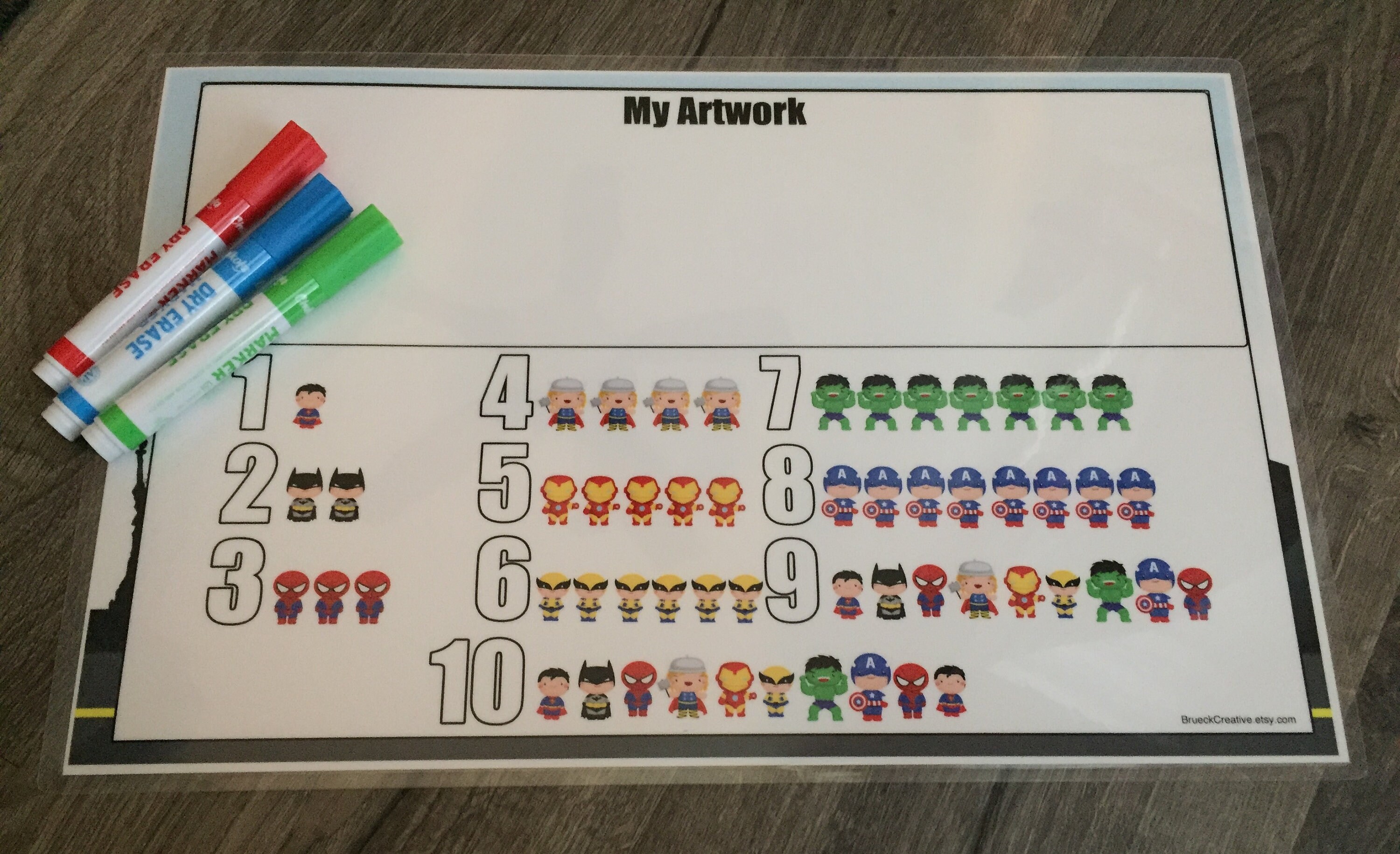 Superheroes Learn and Play Placemat - Etsy