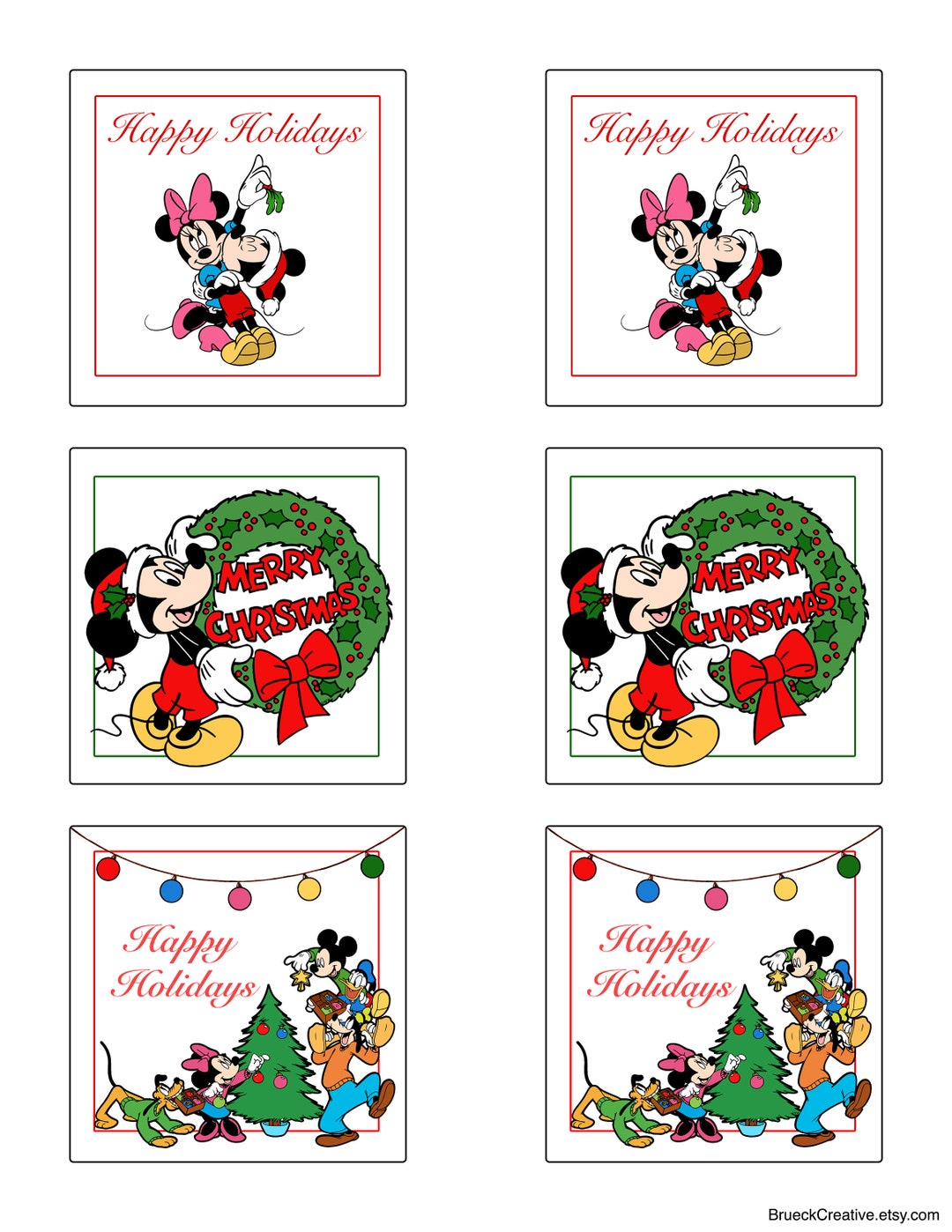 Character Christmas Gift Tag Collection - Etsy