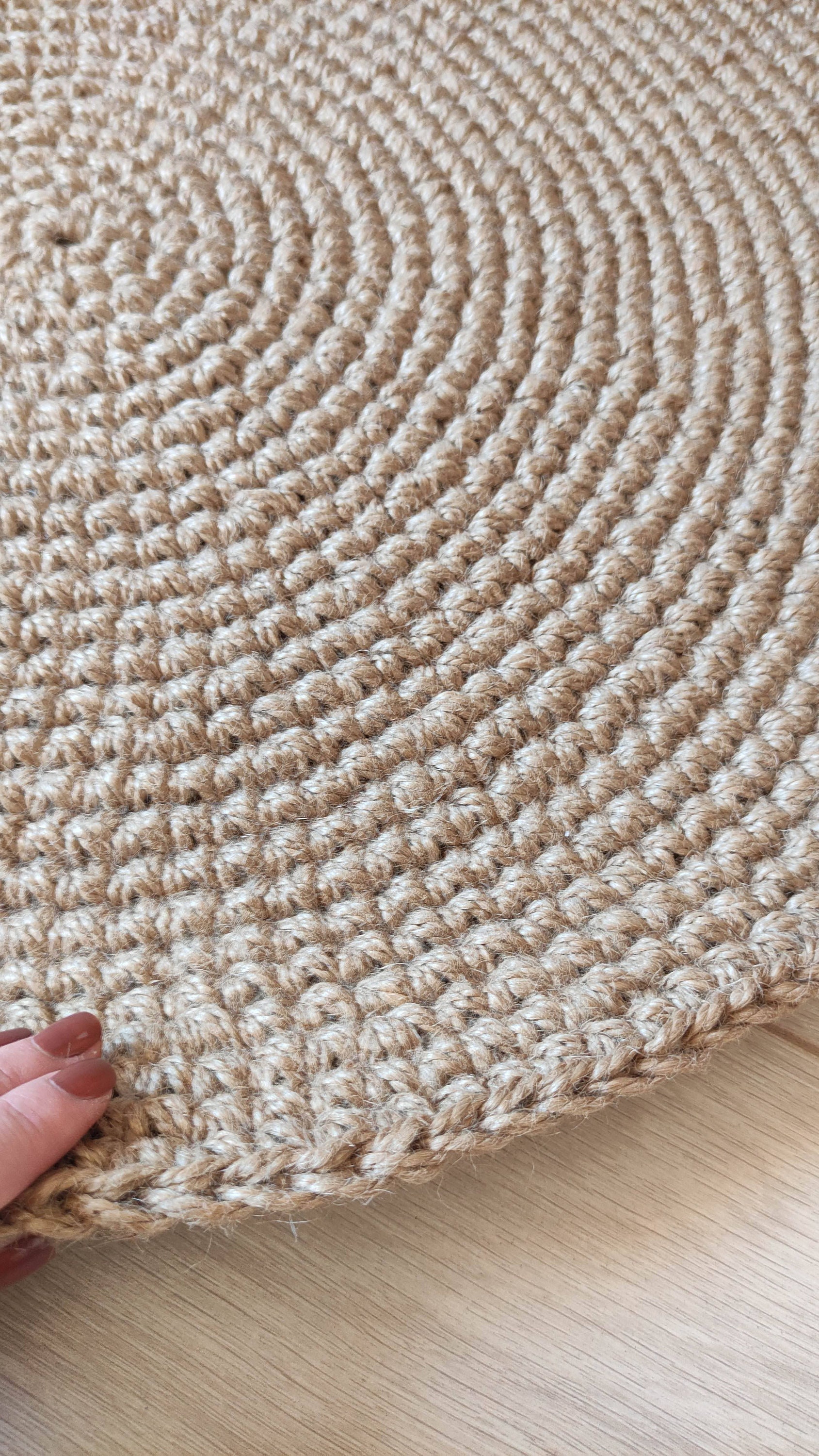 Small Round Jute Rug Crocheted, Handmade Carpet, Outdoor Rug for Patio ...