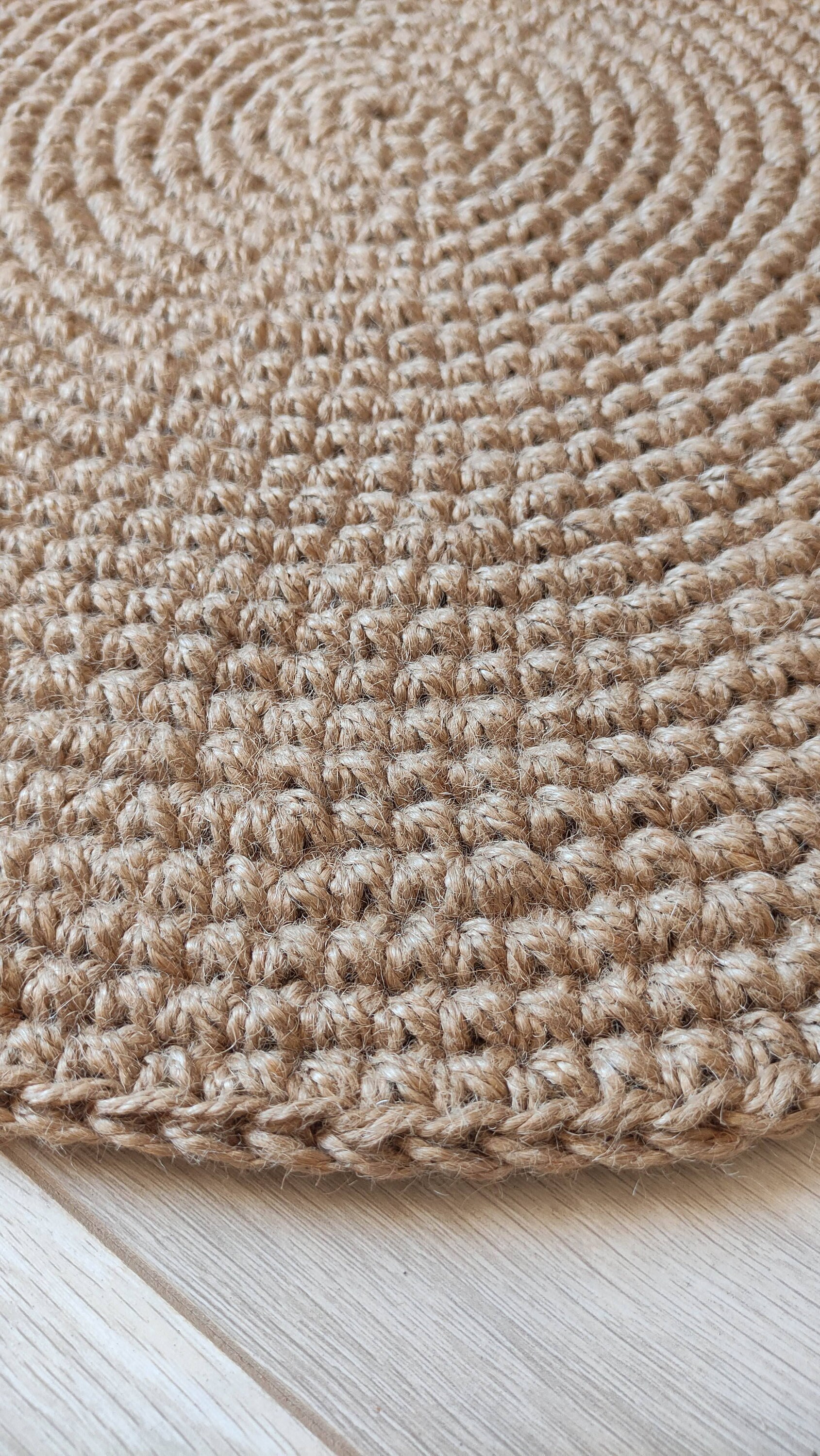 Small Round Jute Rug Crocheted, Handmade Carpet, Outdoor Rug for Patio ...