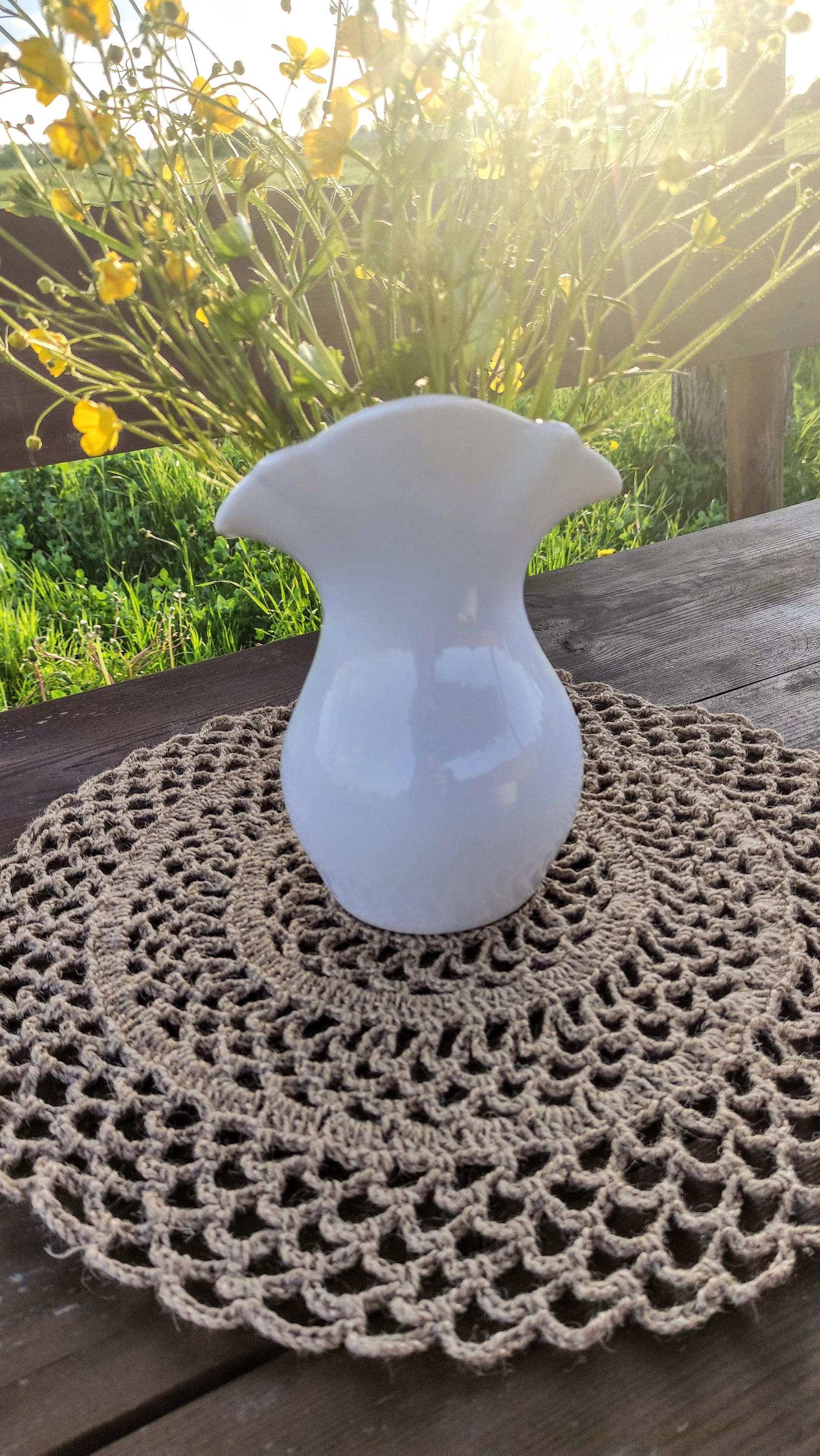 Round Lace Doily Crocheted From Jute. Vintage Doily Handmade ...