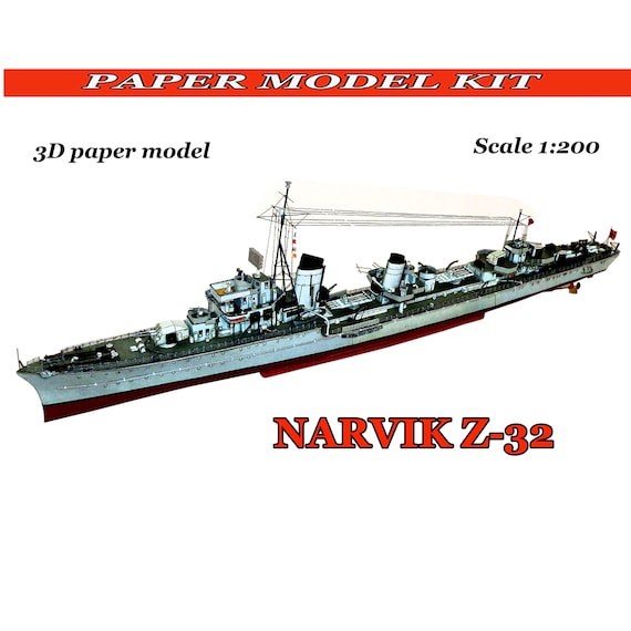 Paper Model Warships Papercraft 3d Ship Model Kit Battleship - Etsy ...