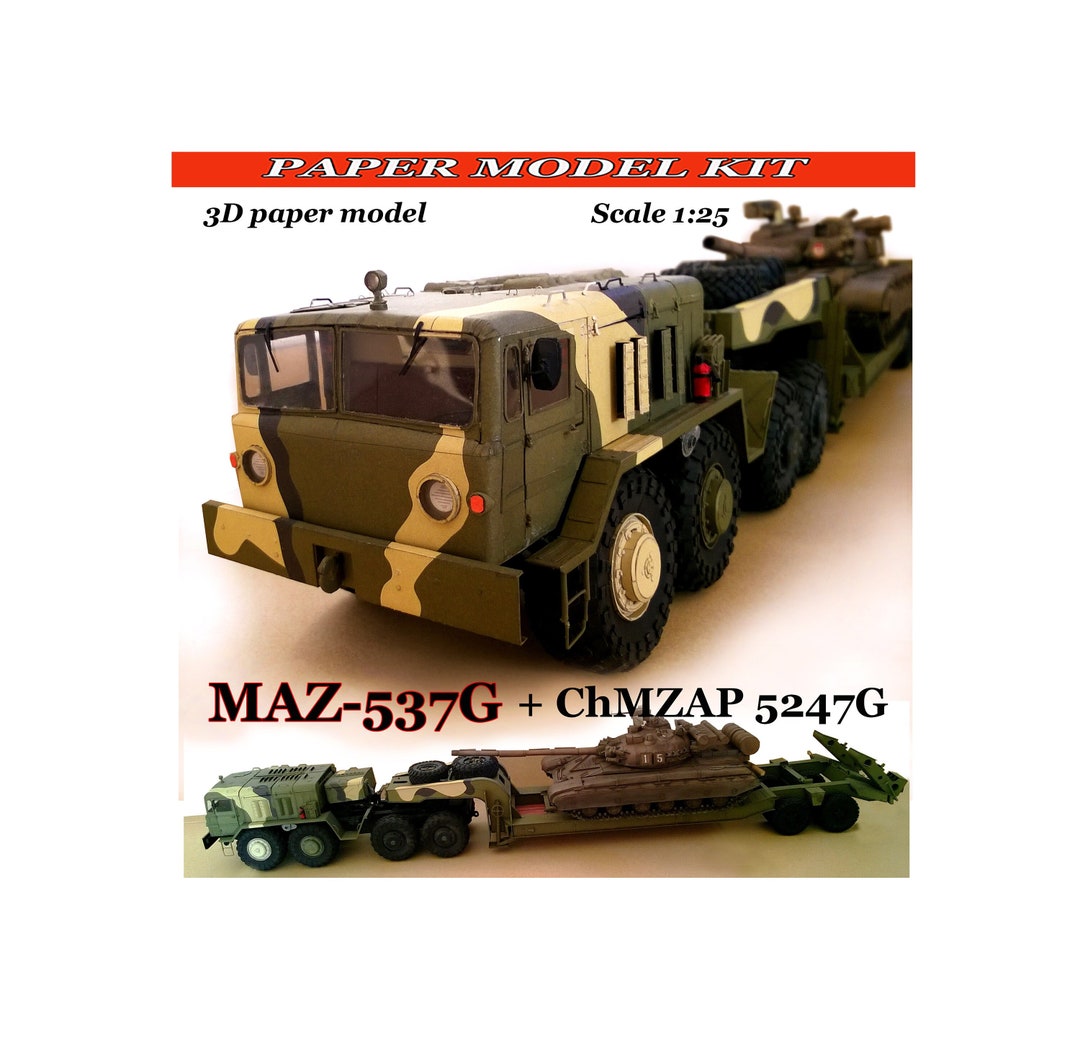 Paper Model Car Model Truck MAZ 537G Paper Model Kit Papercraft 3d Car ...