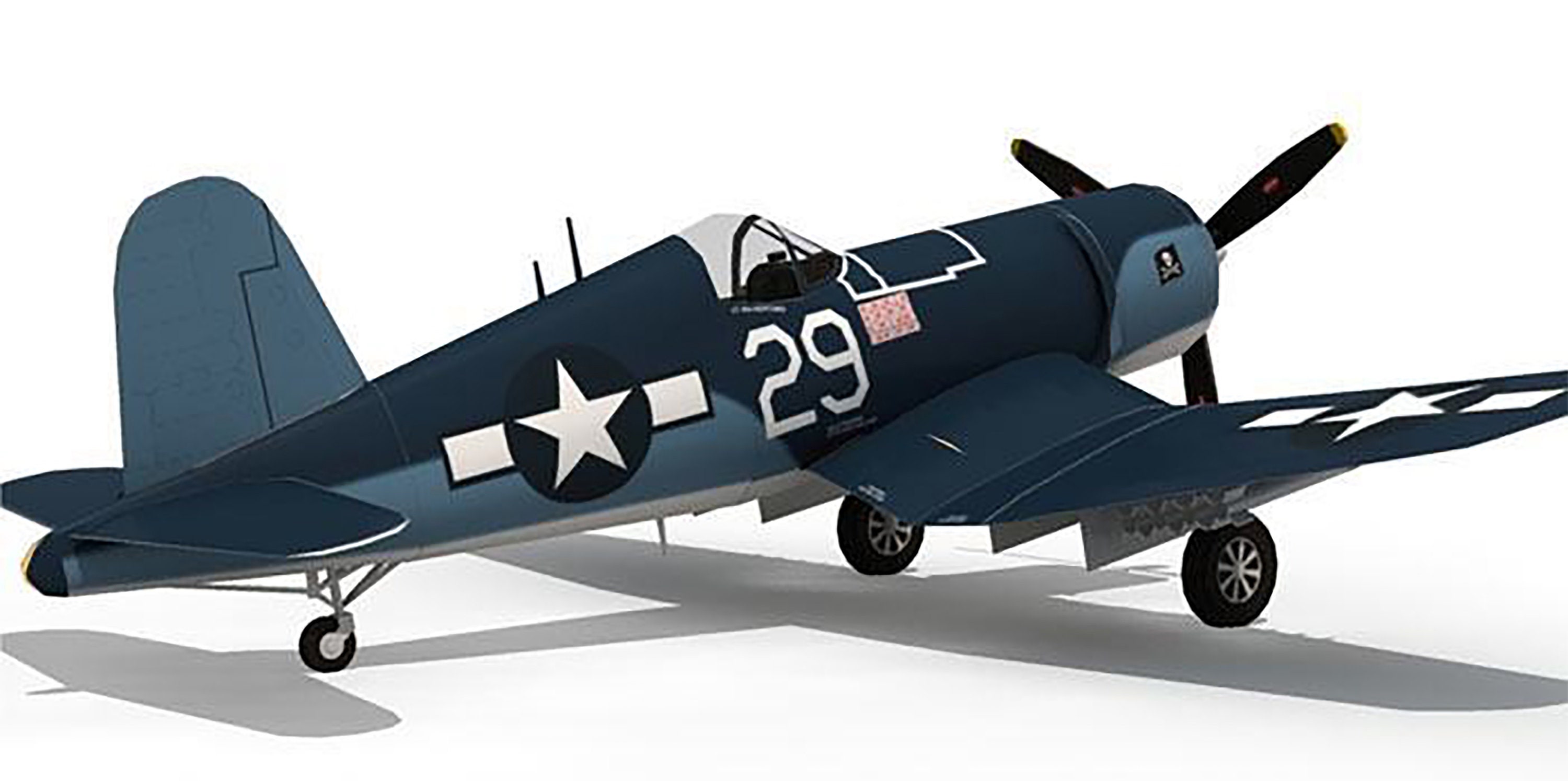 Paper Model Airplan Airplane Kit Papercraft 3D F4U-1A Corsair Paper ...