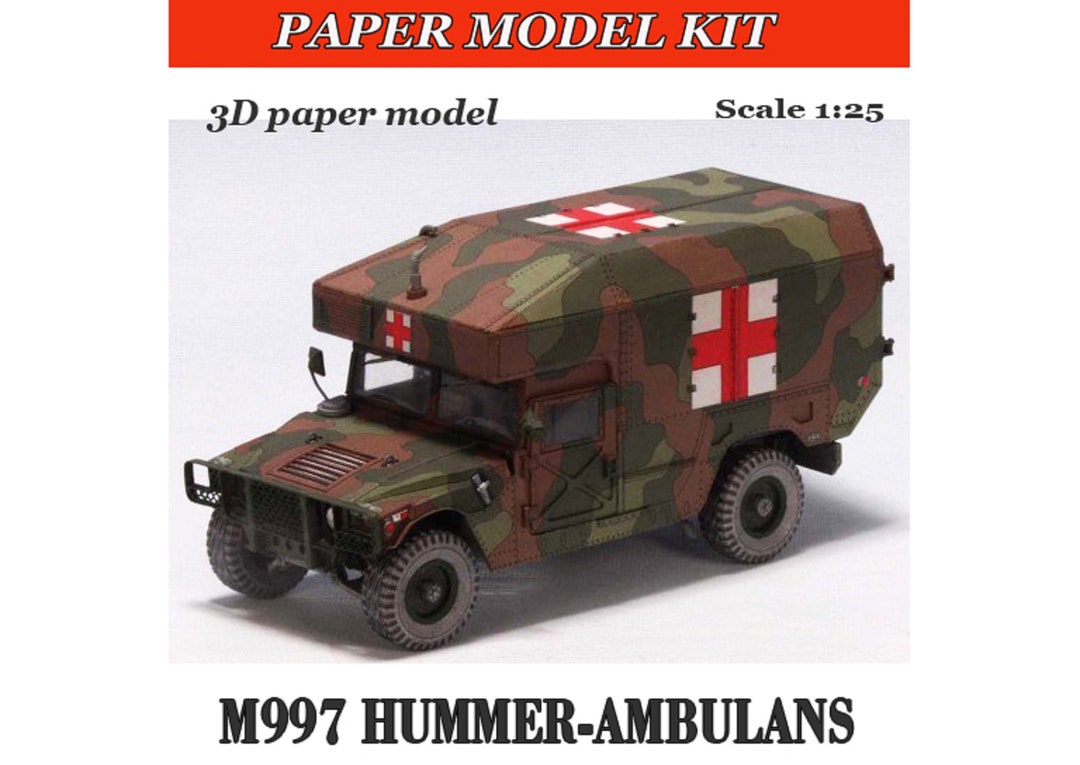 Paper Model Car Papercraft 3d Car M997 Hummer Ambulance Plans (print ...