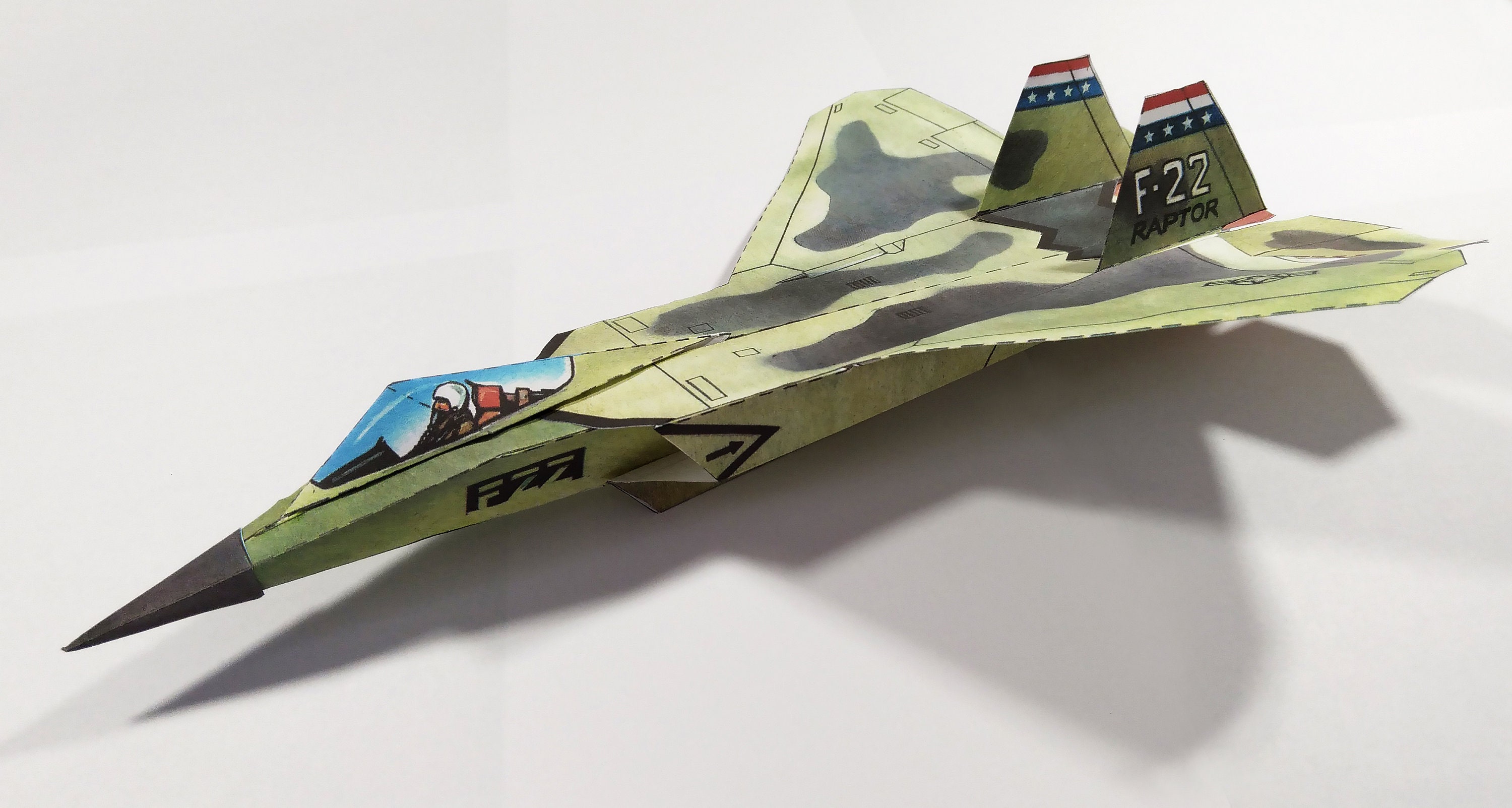 Paper Toys Airplane Toy Making Plans F-22 Raptor Paper Model Kit ...