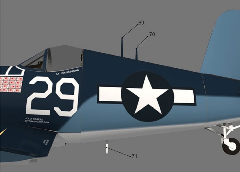 Paper Model Airplan Airplane Kit Papercraft 3D F4U-1A Corsair Paper ...