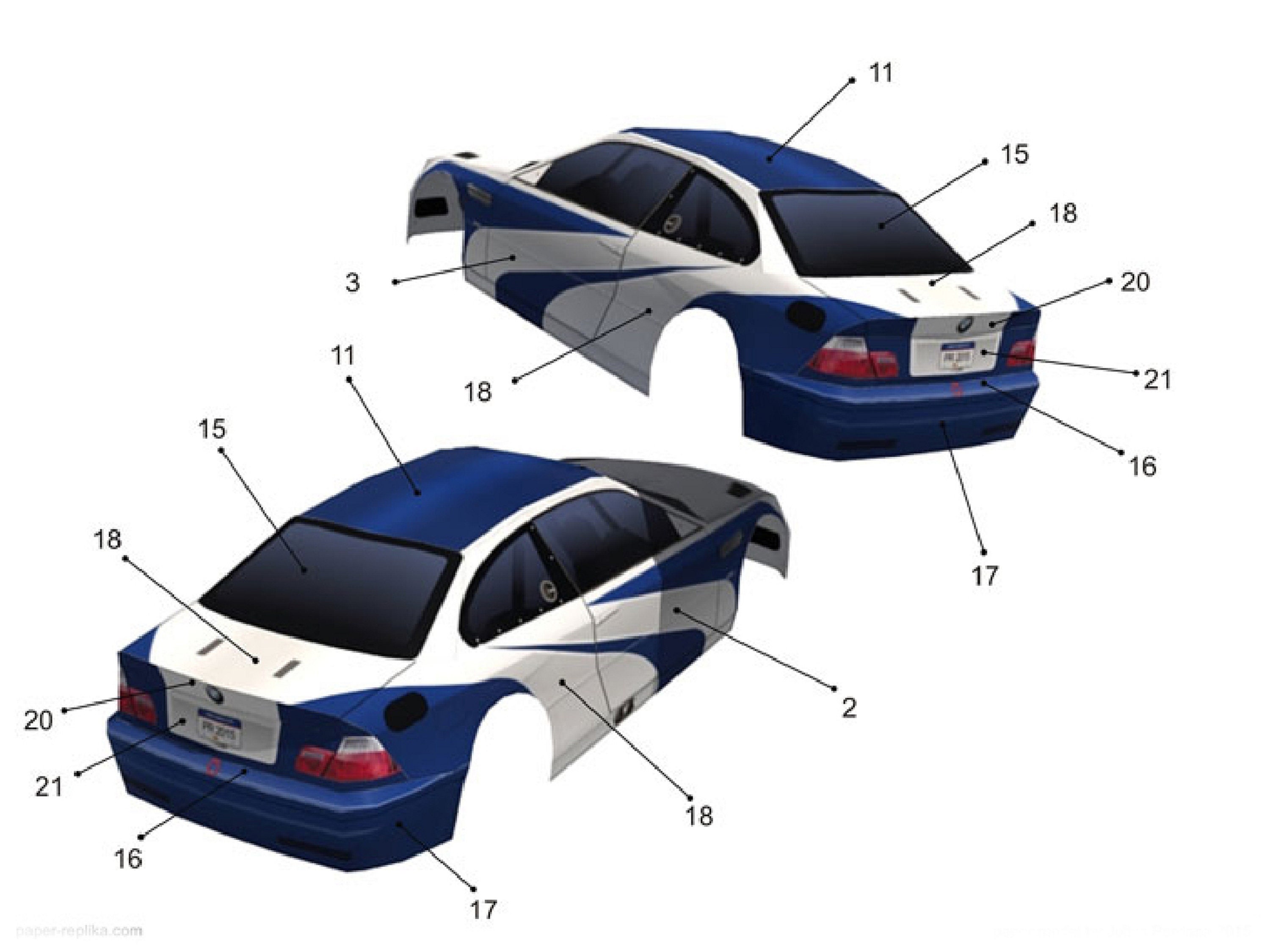 Paper Model Car BMW M3: 3D Papercraft Plans (printable) - Etsy