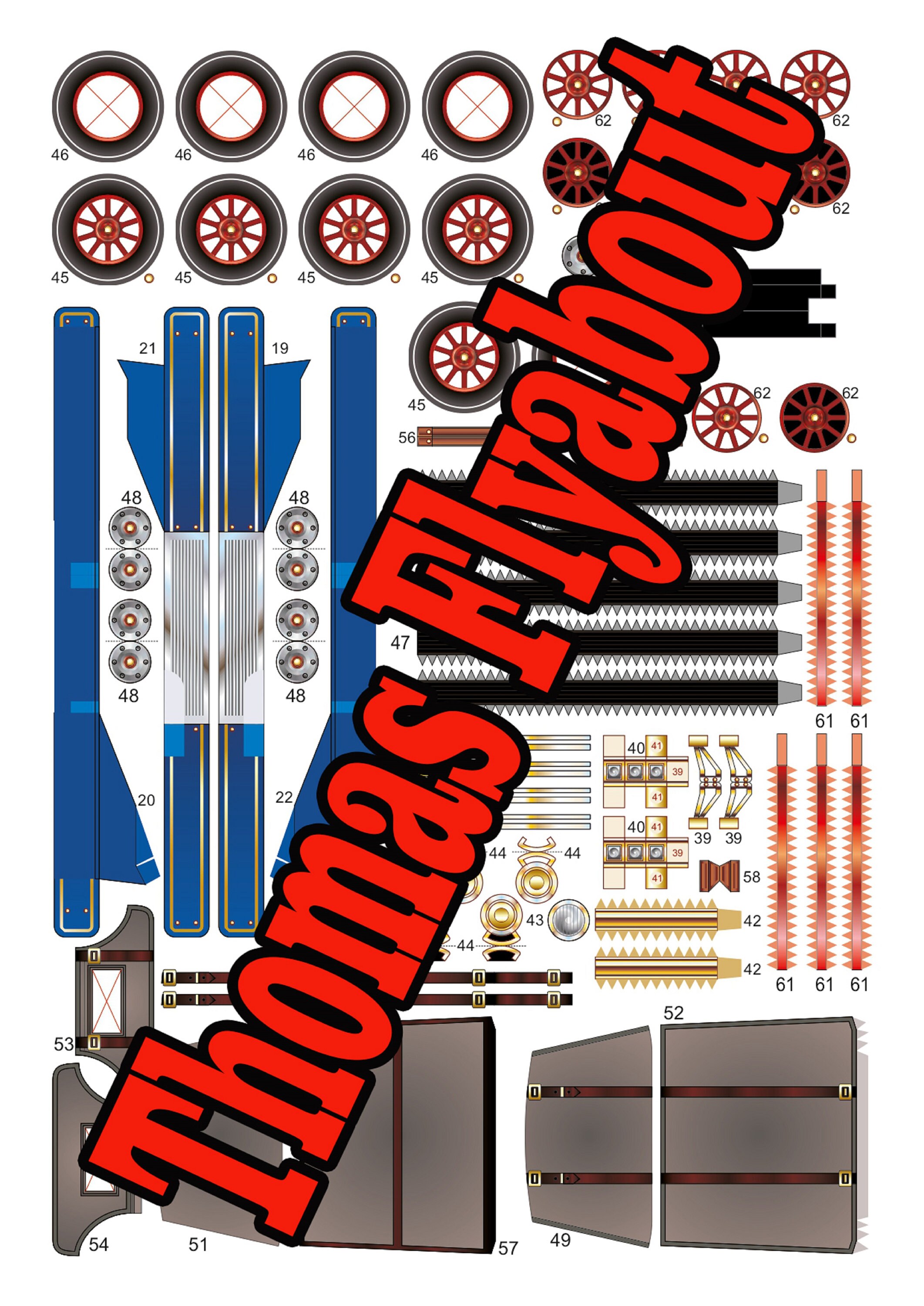 Retro Car Model Paper Model Kit Thomas Flyabout Papercraft 3D Printable ...