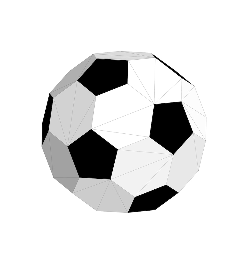 Paper Model Soccer Ball Papercraft 3d Ball Paper Model Pdf Paper Model ...