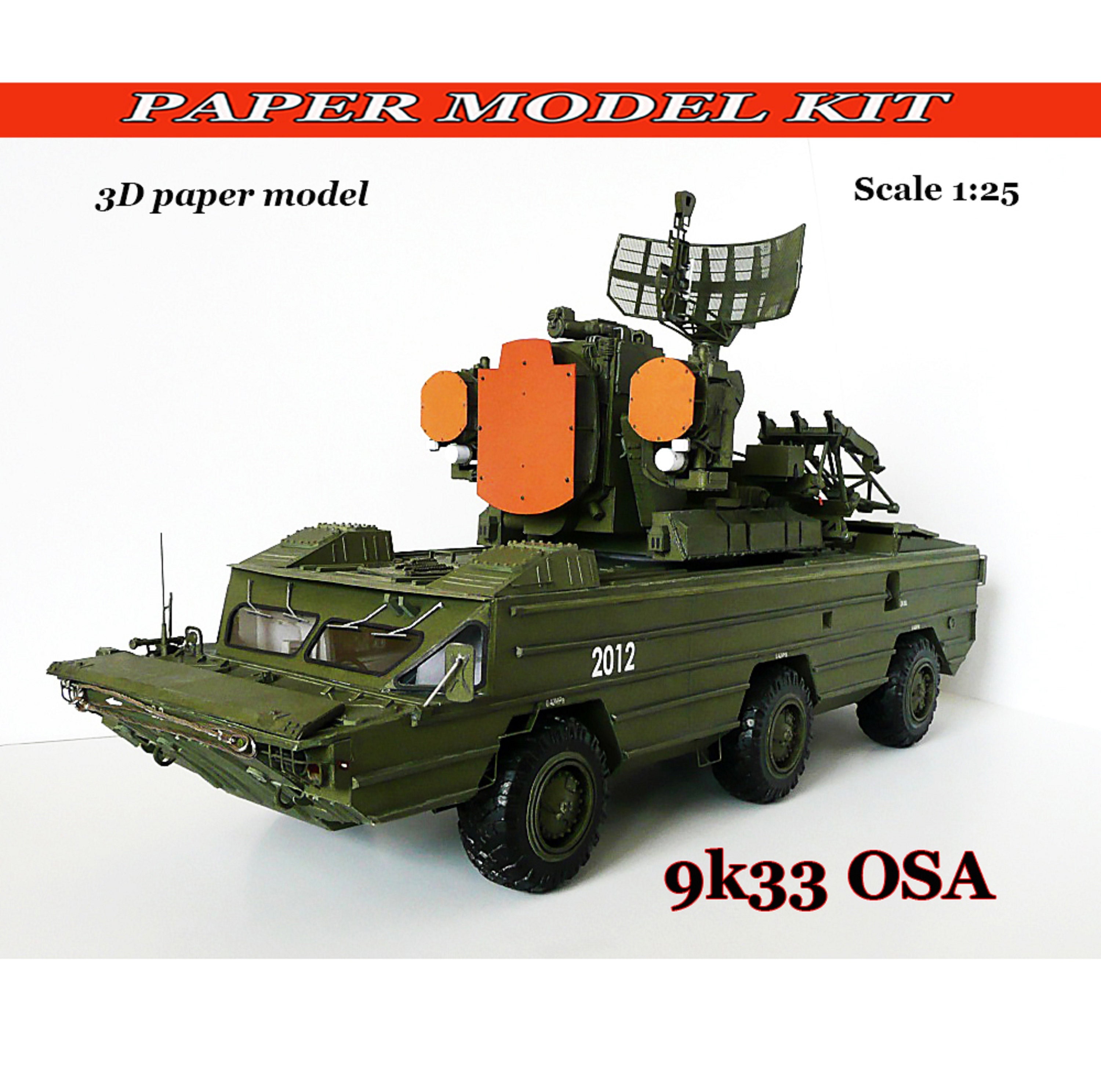 Paper Model Kit Papercraft 3d Model Kit for Adults Model Car Kit SA-8 Gecko Paper Model Plans ...