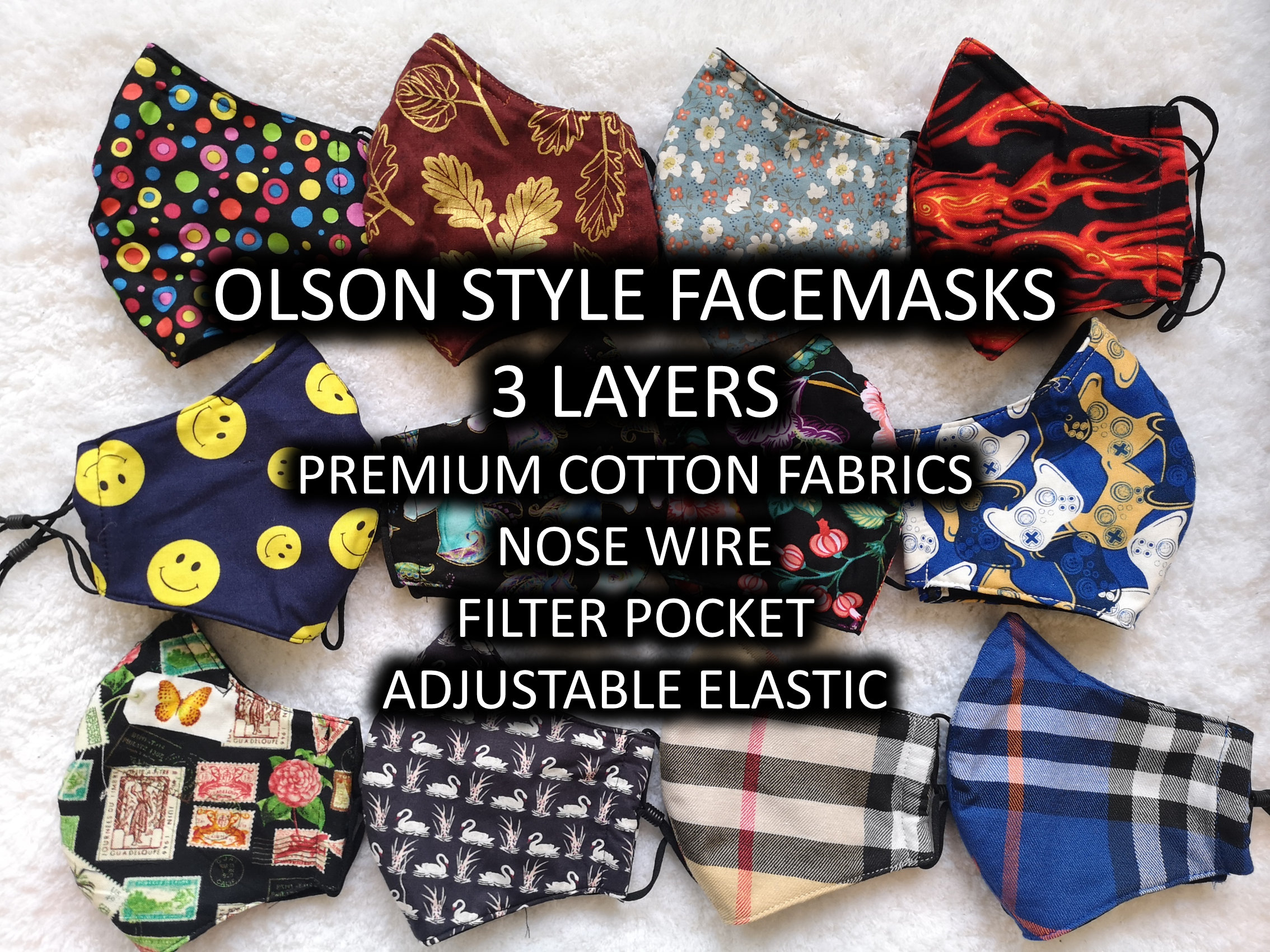 Olson Facemasks! 2022 Collection - 1 [janicestailoring] - Etsy