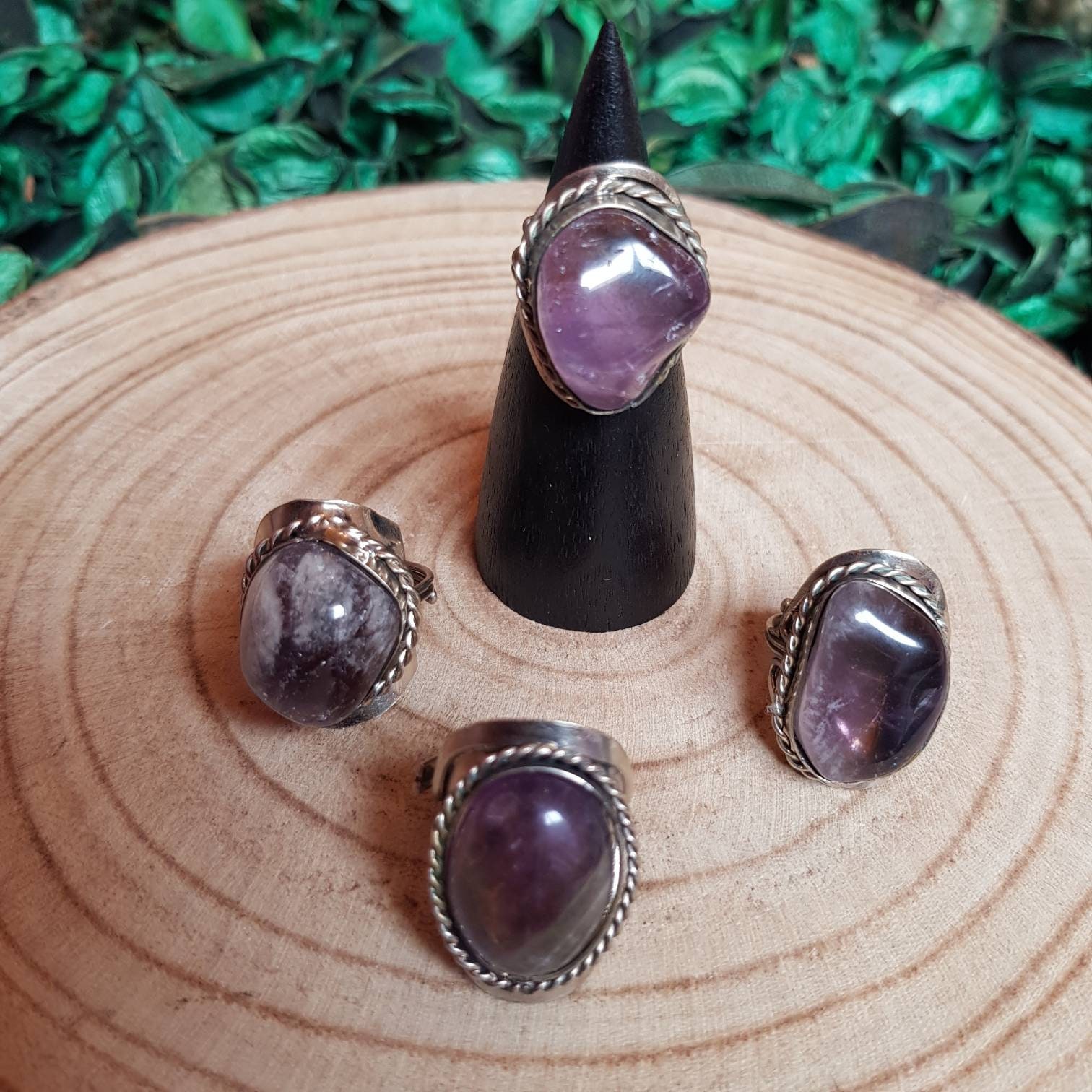 Alpaca Silver Rings With Gemstones Rough Natural Gemstone - Etsy