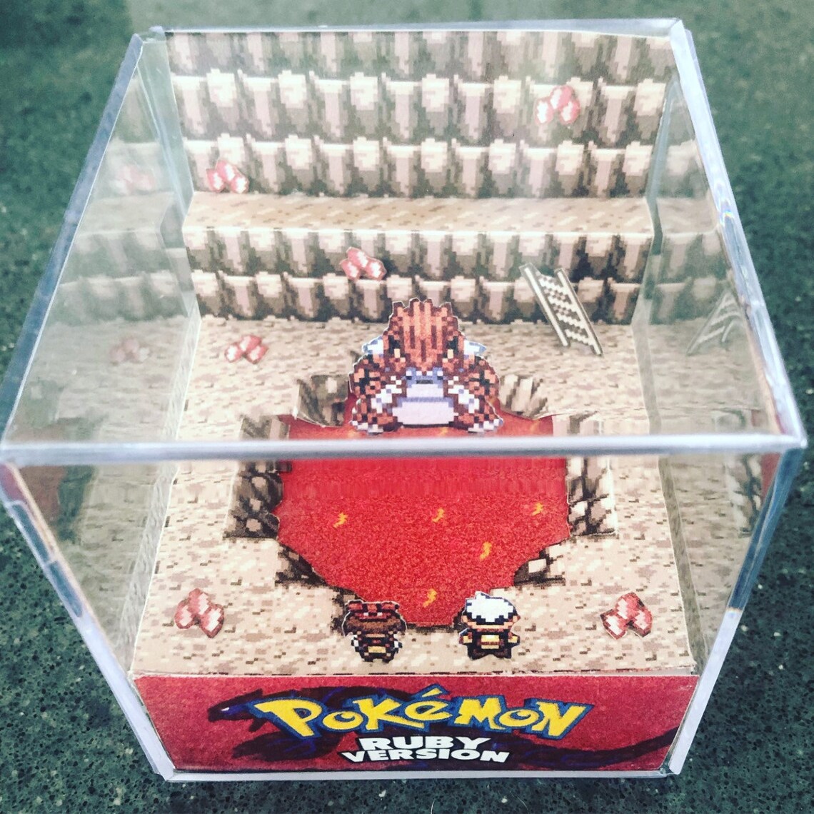 Pokemon Ruby Groudon 3D Cube Diorama Pokemon Art Box Pokemon - Etsy