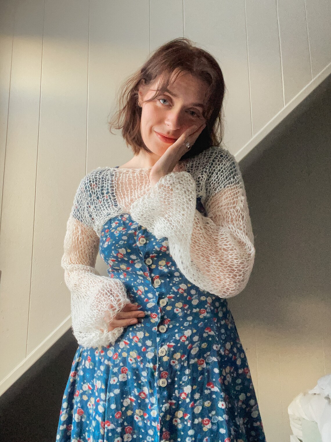 Mesh Sleeves Knitting Pattern Knit Shrug/bolero/jumper - Etsy