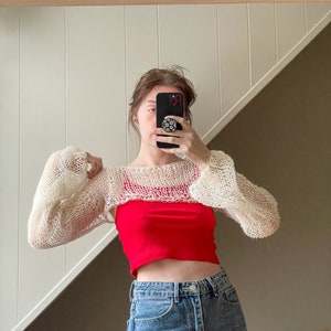 Mesh Sleeves Knitting Pattern, Knit Shrug/bolero/jumper - Etsy