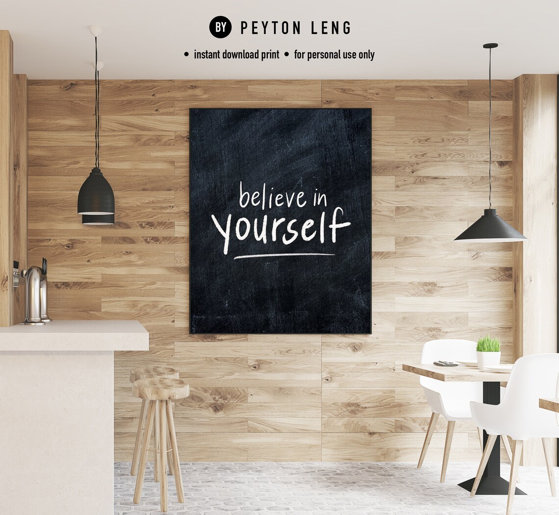 Believe in Yourself Printable, Inspirational Print, Handwritten ...