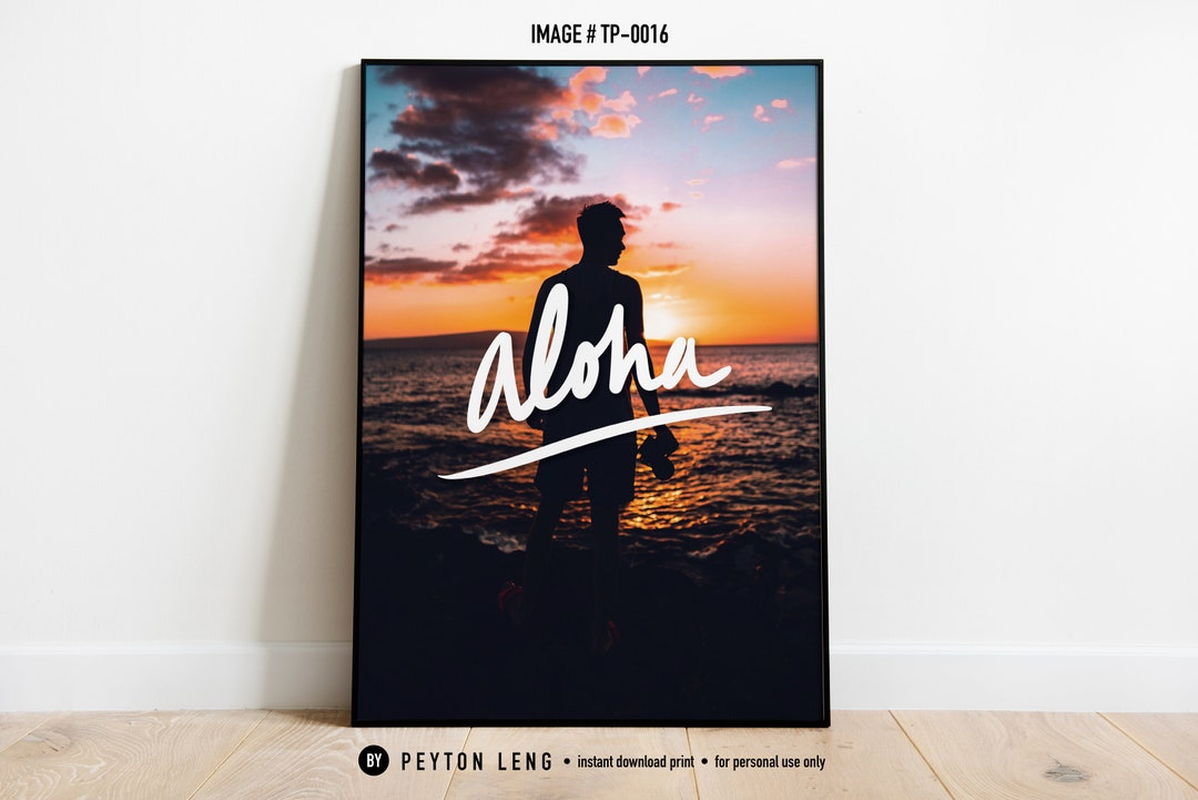 Aloha Printable Art, Sunset Print, Hawaiian Decor, Hawaii Print, Aloha ...