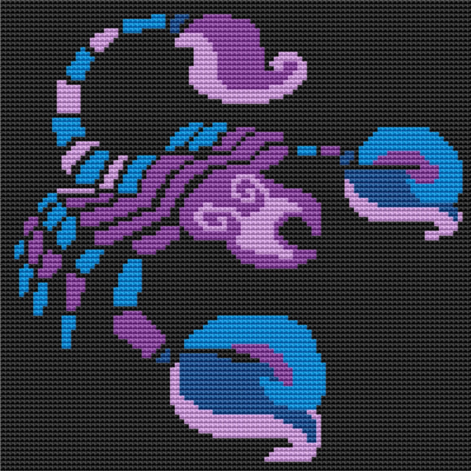 Scorpio Modern Cross Stitch Pattern- Zodiac- Star Sign- Instant Pdf ...