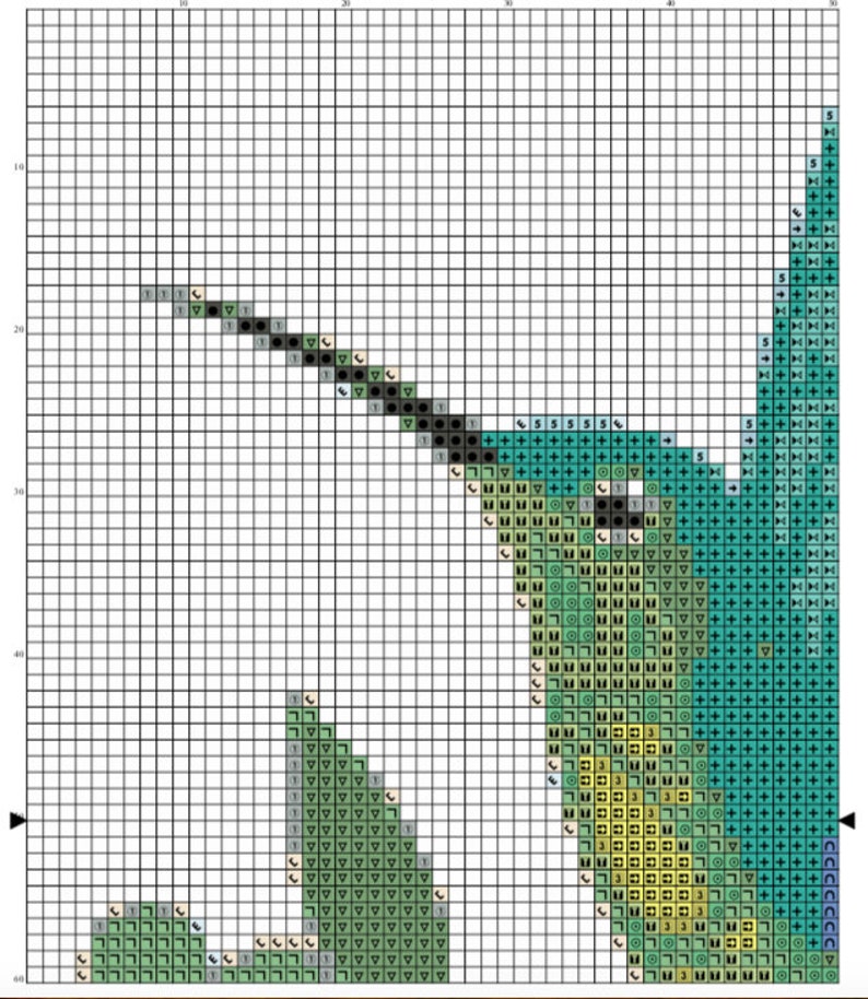 Green Hummingbird Modern Cross Stitch Pattern- Instant PDF Download ...