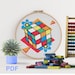 Rubix Cube Cross Stitch Pattern. Old School , 90s, Retro, Modern Simple ...