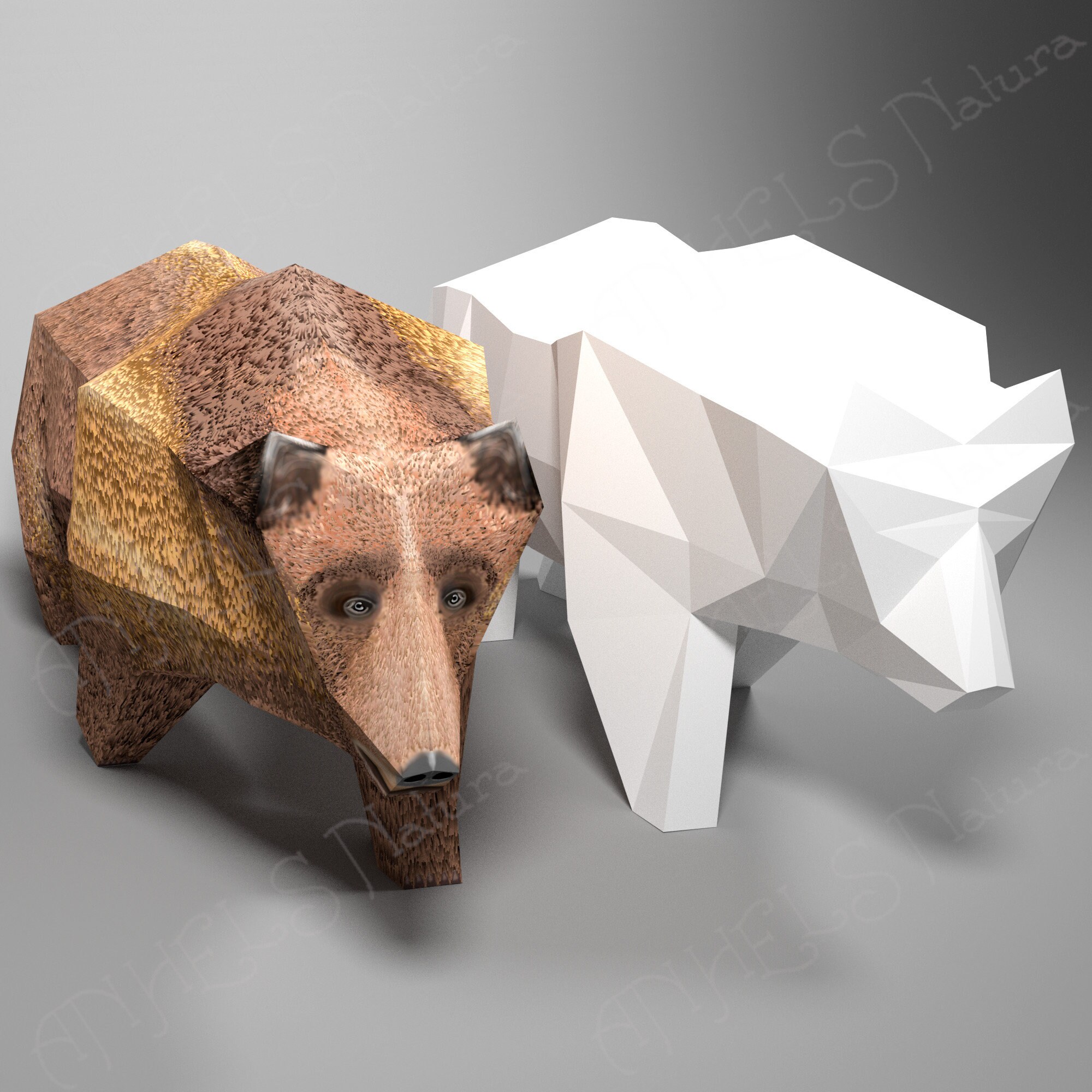 Recortable de oso pardo Ursus arctos. Papercraft 3D en pdf. - Etsy México