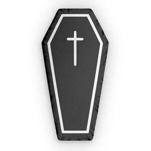 Gothic Coffin Pillow | Black Casket Halloween Decor - Etsy
