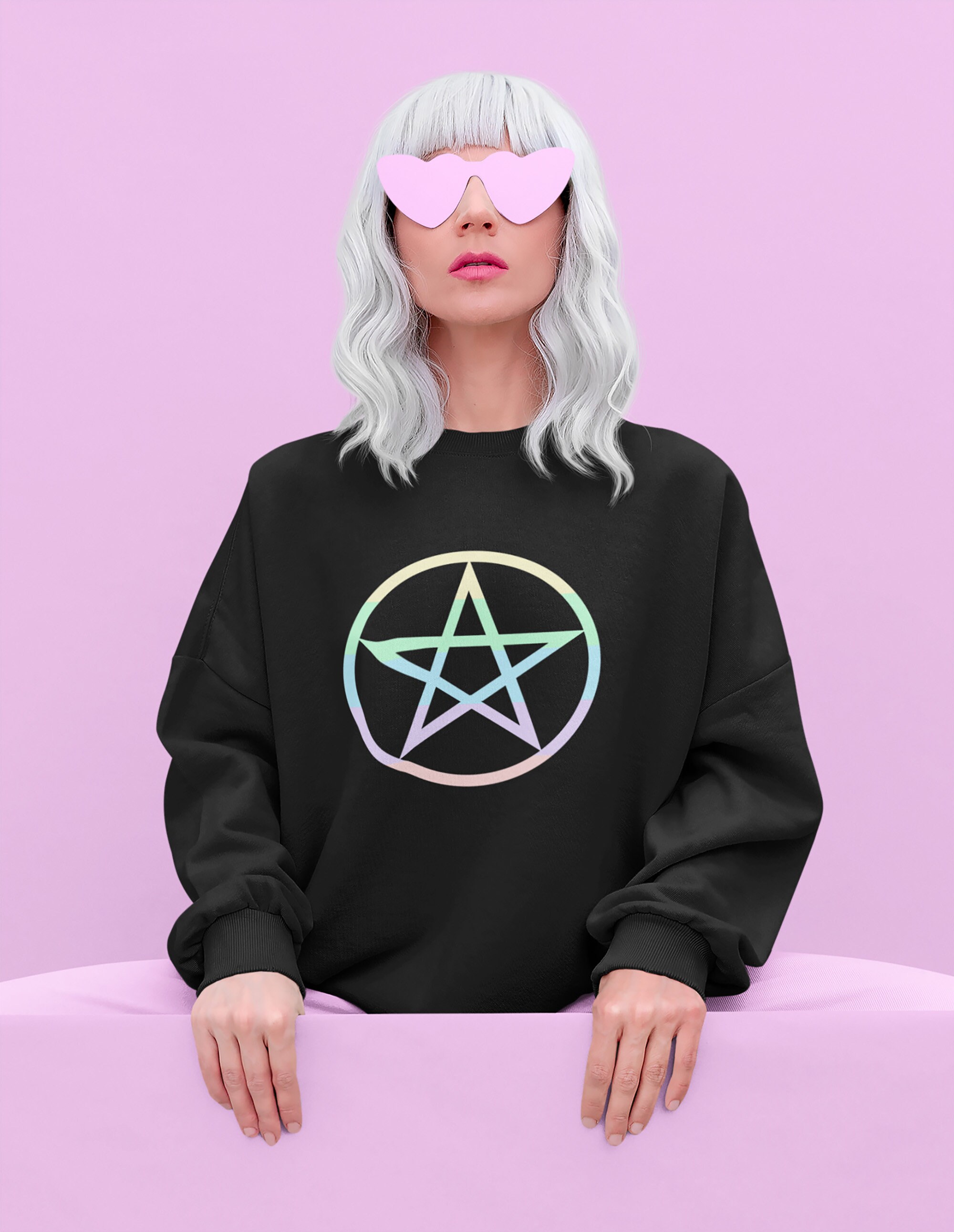 Kawaii Pastel Goth Cute Pentagram - Pastel Goth Clothing - Witchy ...