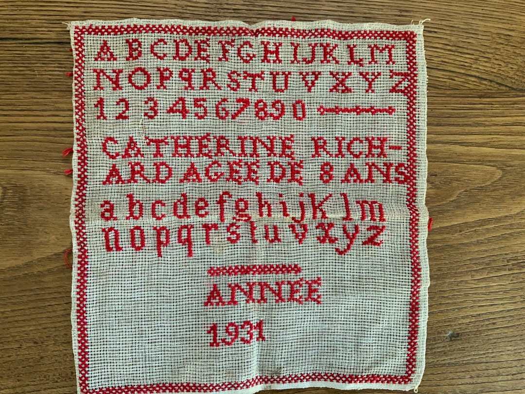 Vintage French Sampler - Etsy
