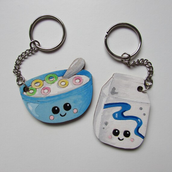 Milk & Cereal Kawaii Key Ring Kawaii Keychain Kawaii Food | Etsy