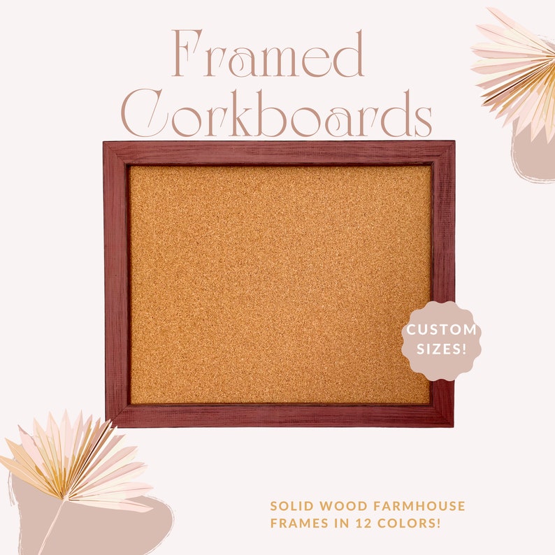 Farmhouse Bulletin Board Framed - Rustic Solid Wood & Cork - Custom ...