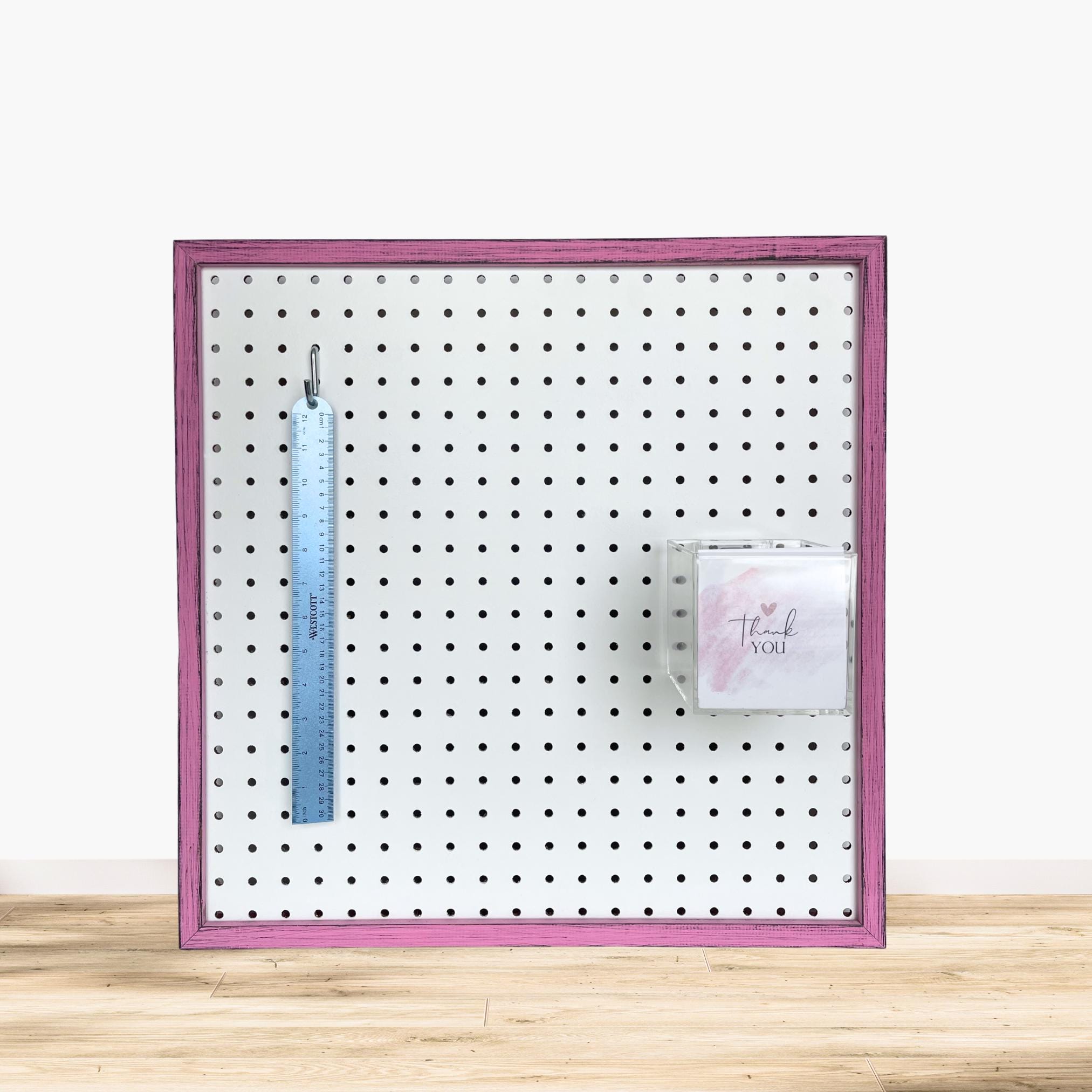 FRAMED PEGBOARD in A Solid Wood Farmhouse Frame, Office Decor Organizer ...