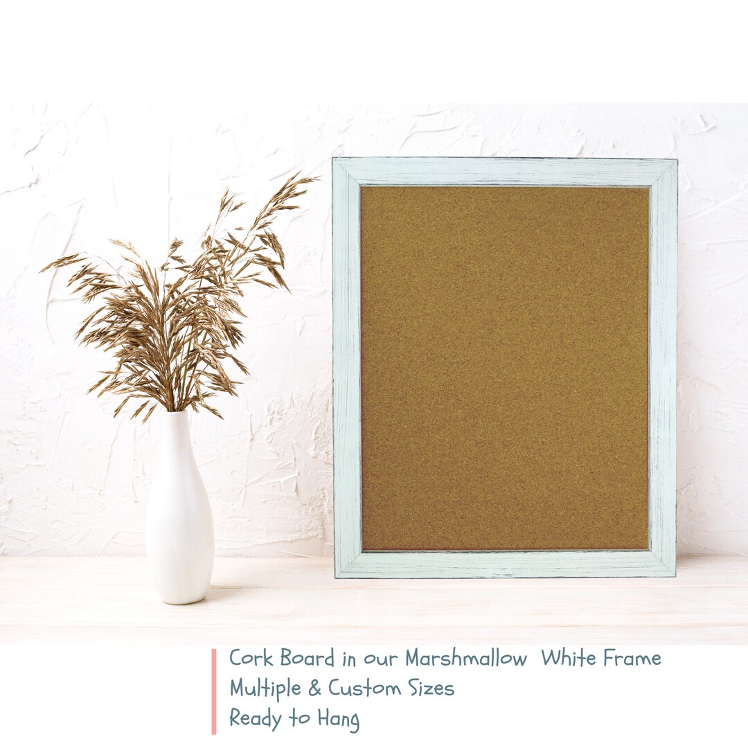 Farmhouse Bulletin Board Framed - Rustic Solid Wood & Cork - Custom ...