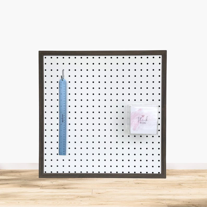 FRAMED PEGBOARD in A Solid Wood Farmhouse Frame, Office Decor Organizer ...