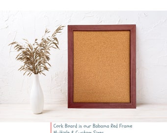 Farmhouse Bulletin Board Framed Rustic Solid Wood & Cork Custom Size ...