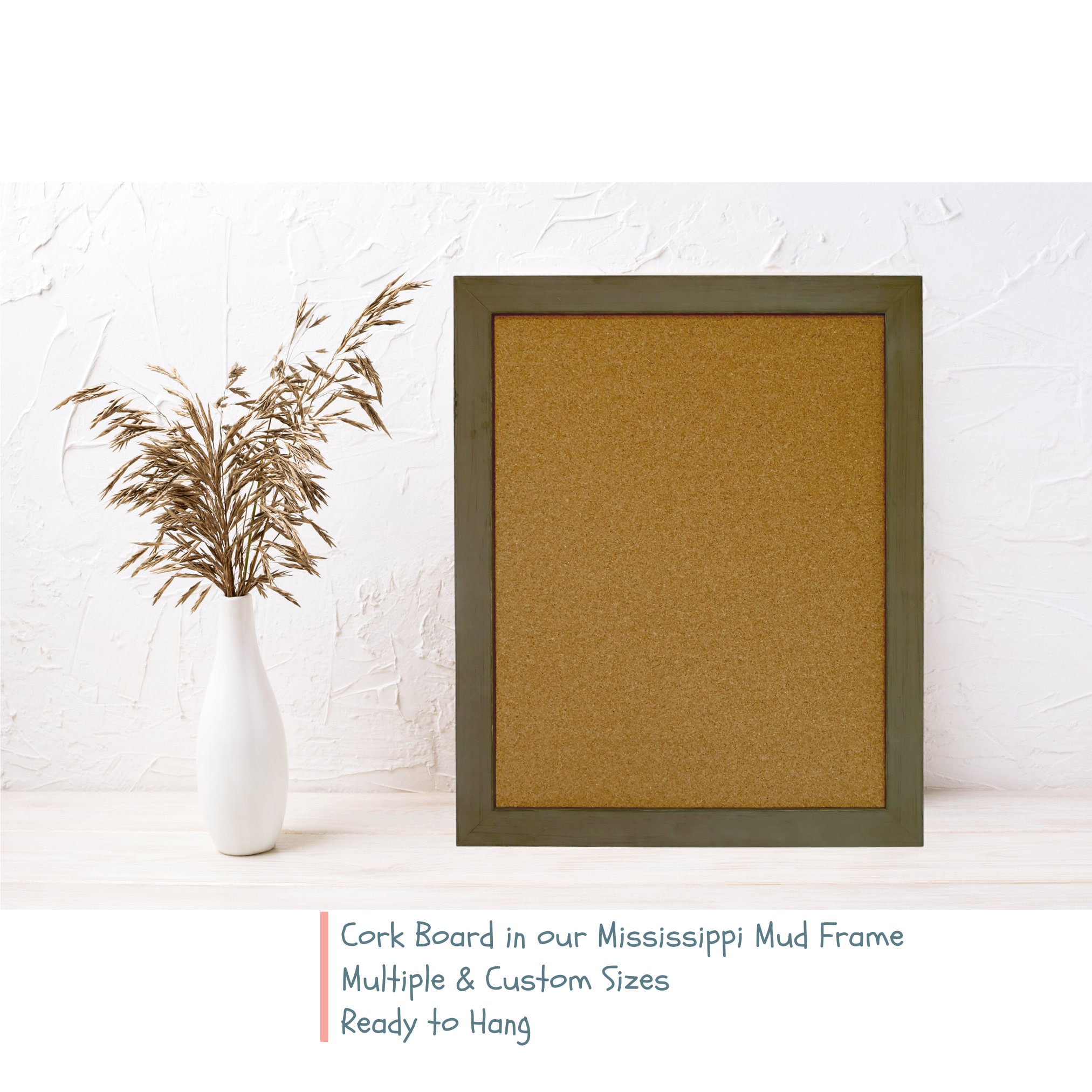 Farmhouse Bulletin Board Framed - Rustic Solid Wood & Cork, Multiple ...