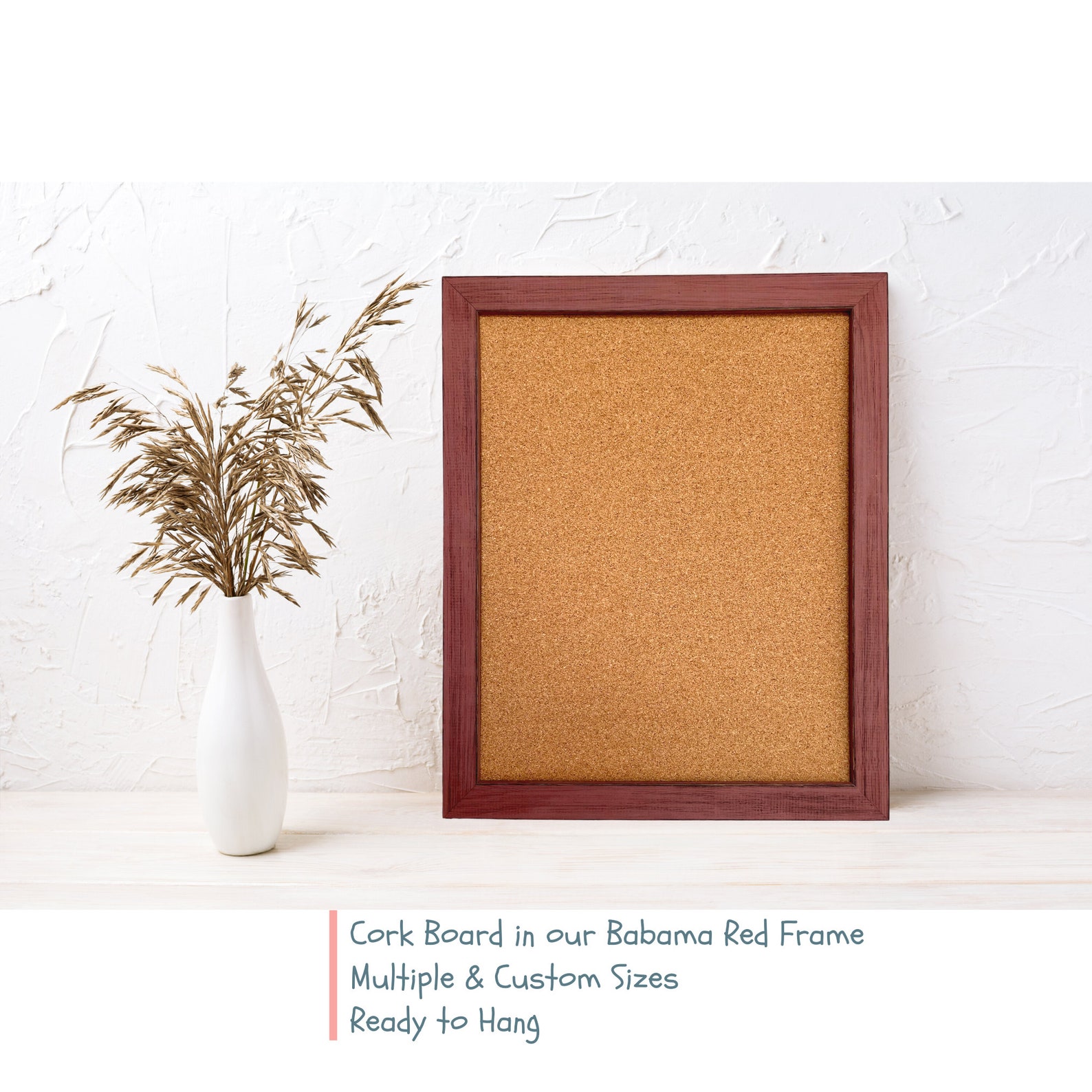 Farmhouse Bulletin Board Framed - Rustic Solid Wood & Cork - Custom ...