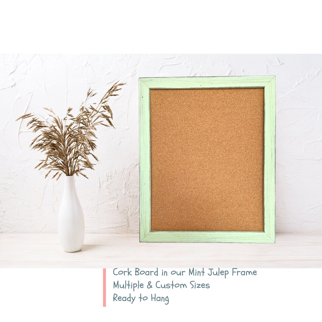 Farmhouse Bulletin Board / CORK BOARD - Mint Julep Solid Wood Frame! Multiple & Custom Sizes - Etsy