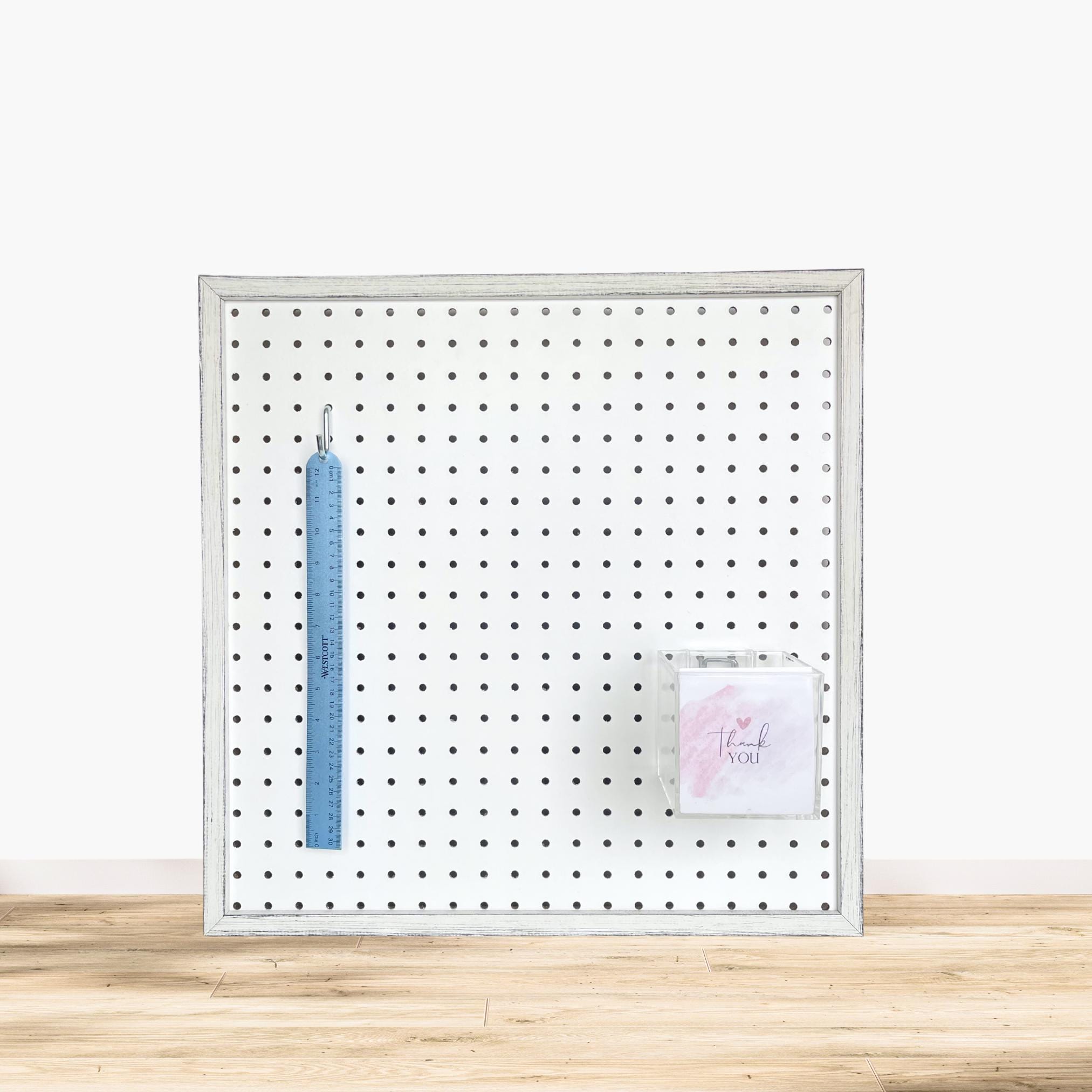 FRAMED PEGBOARD in A Solid Wood Farmhouse Frame, Office Decor Organizer ...