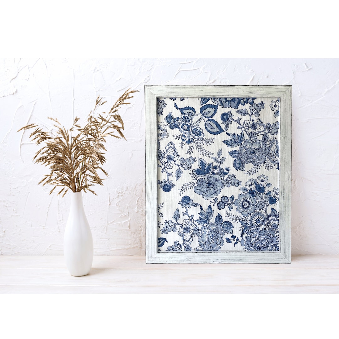 French Country Fabric Bulletin Board, Farmhouse White Frame - Etsy